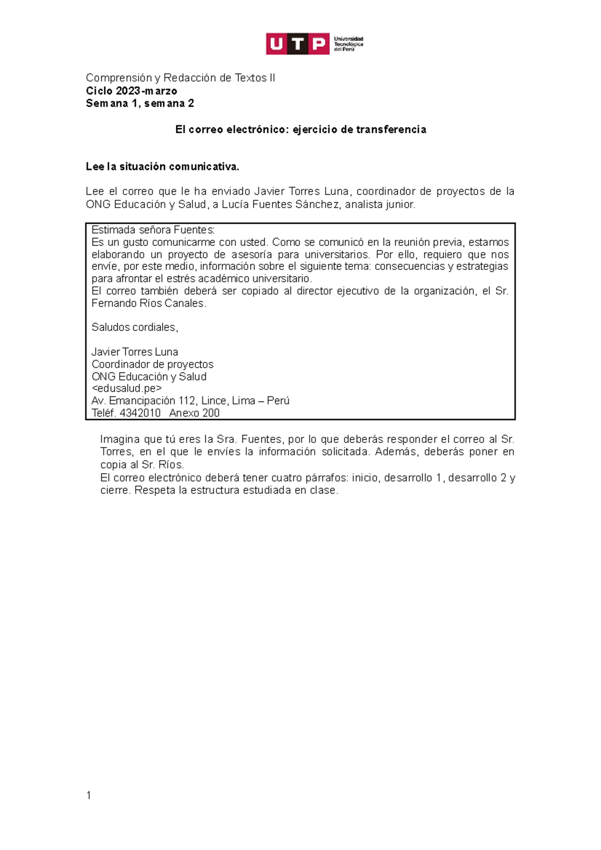 Terminado Grupo 3 Semana 2 DE Clase 2 - Comprensión y Redacción de ...