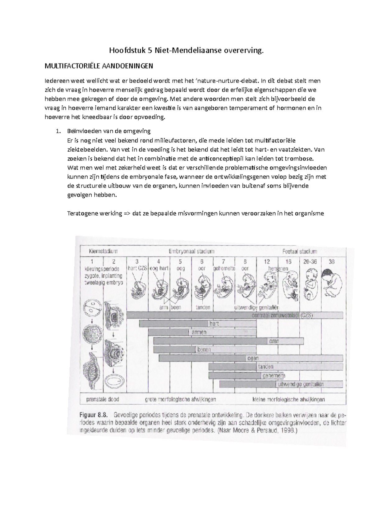 Samenvatting-H5-Erfelijkheidsleer - Hoofdstuk 5 Niet-Mendeliaanse overerving. MULTIFACTORIËLE ...