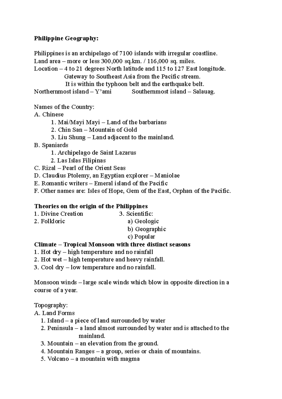 LET Philippine Geography - Philippine Geography: Philippines is an ...