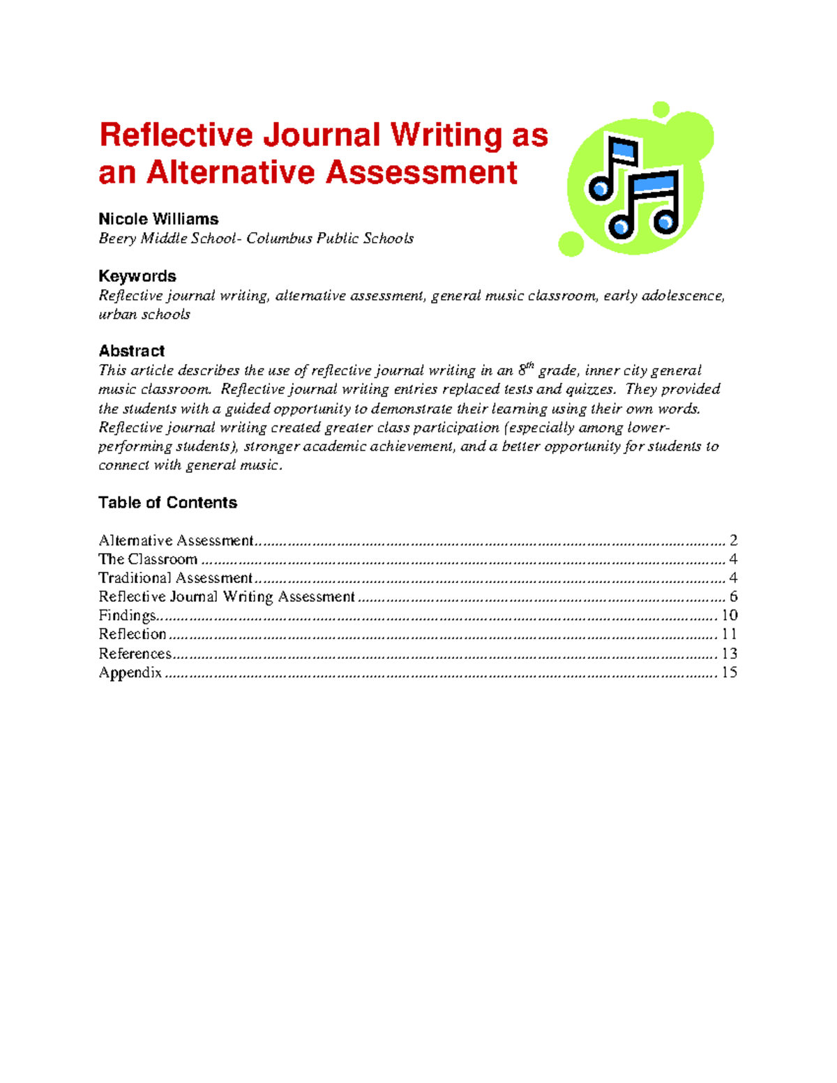 Assessment in Learning Education Journal - Reflective Journal Writing ...