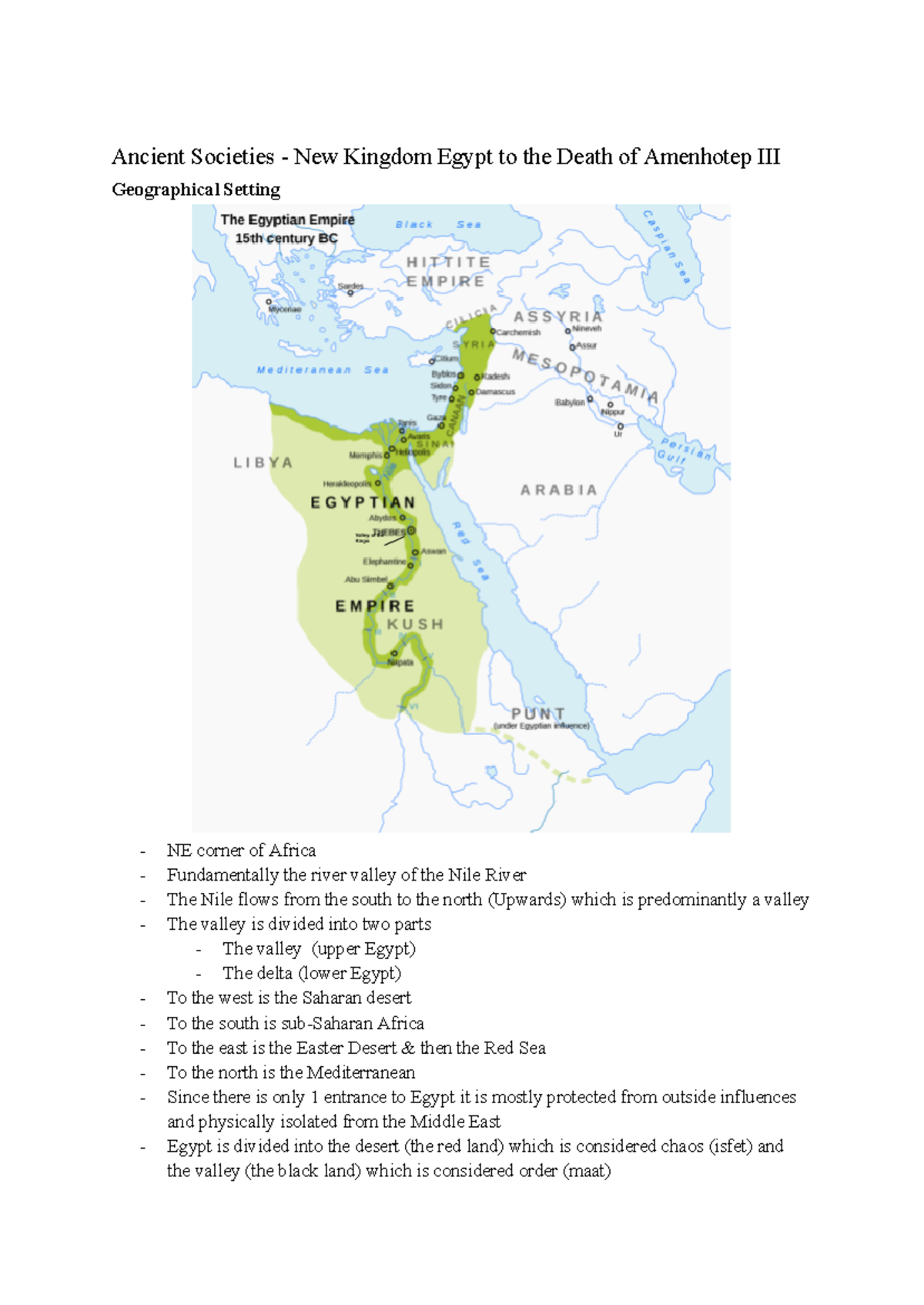 NKE notes - New Kingdom to the Death of Amenhotep III - Ancient ...