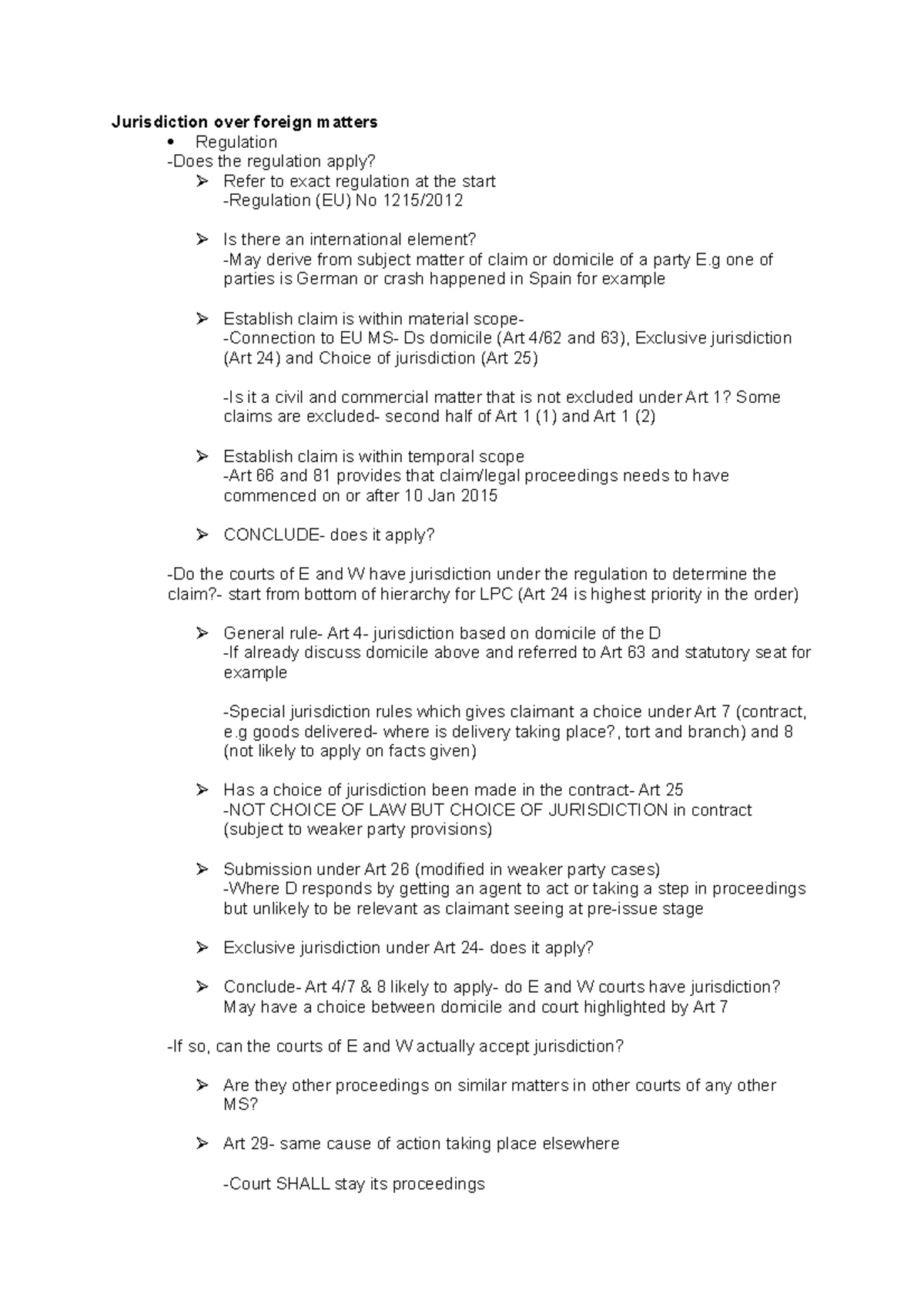 Jurisdiction over foreign matters - Common Law Rules -Address ...
