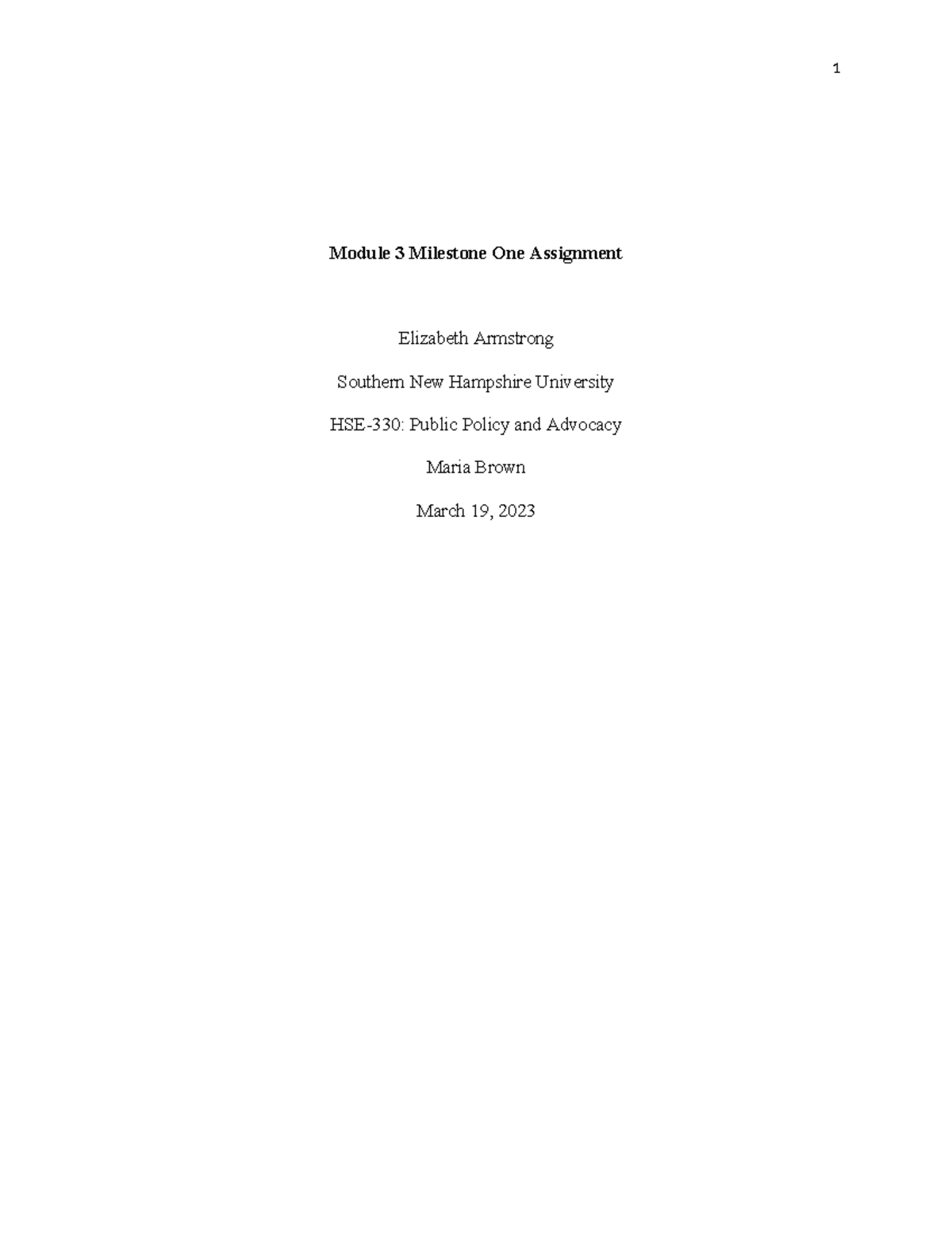 Hse 330 Module 3 Milestone One Assignment Template - Module 3 Milestone ...