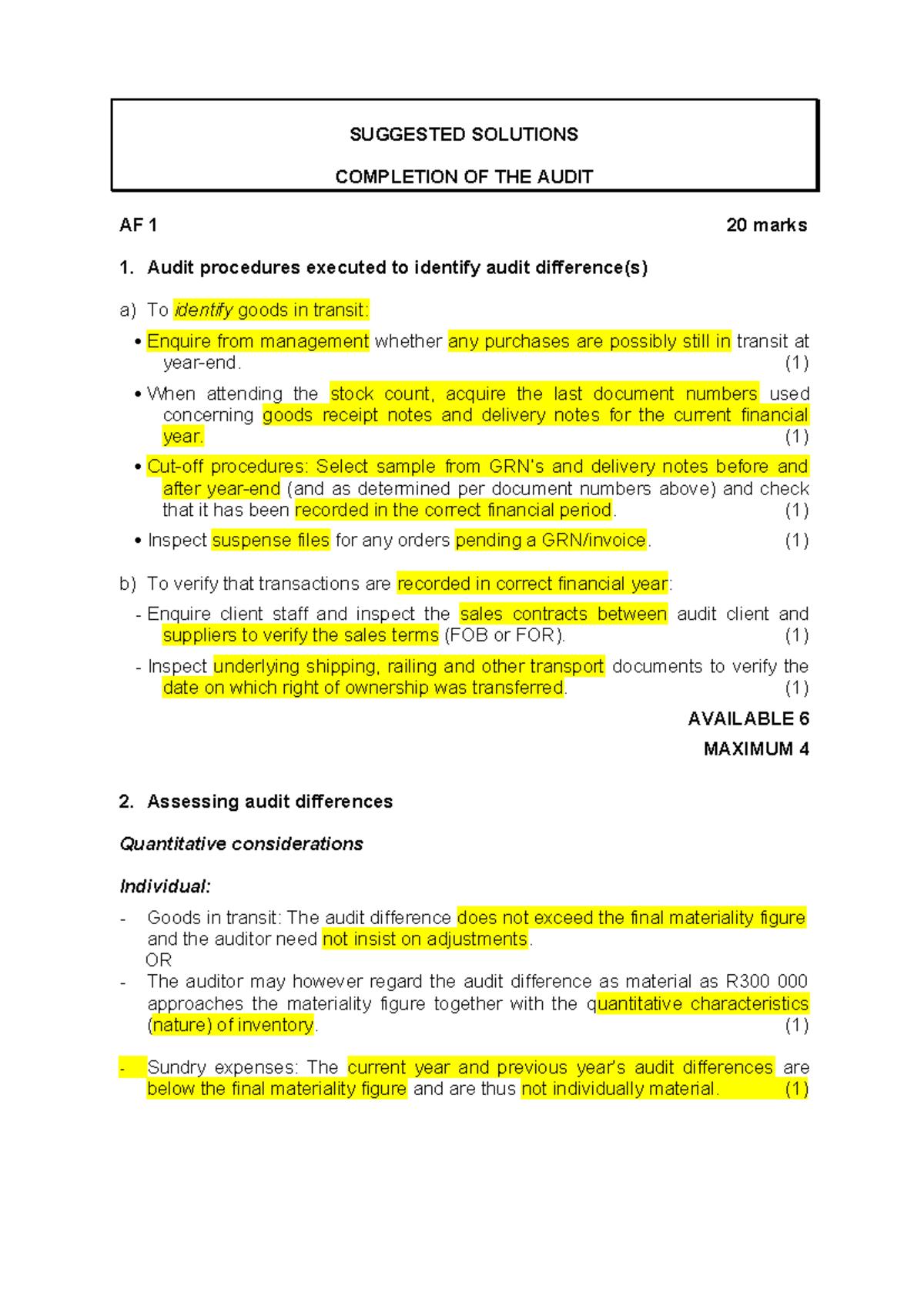 Completion Solutions ENG 2024 - SUGGESTED SOLUTIONS COMPLETION OF THE ...