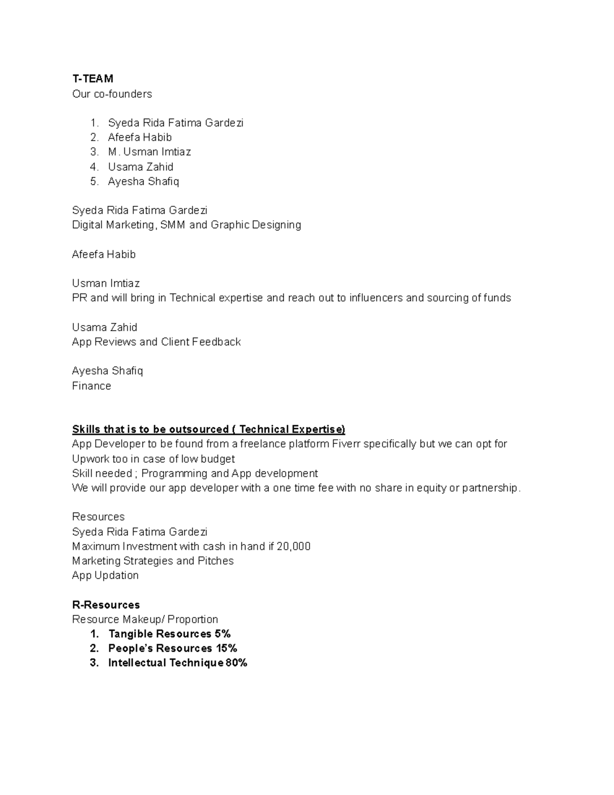 TRIM - T-TEAM Our co-founders 1. Syeda Rida Fatima Gardezi 2. Afeefa ...