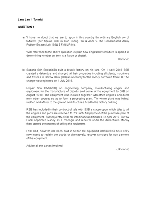 Answer Tutorial 2 - to solve problematic question - Answer Tutorial 2 Question 1 (b) Issues ...