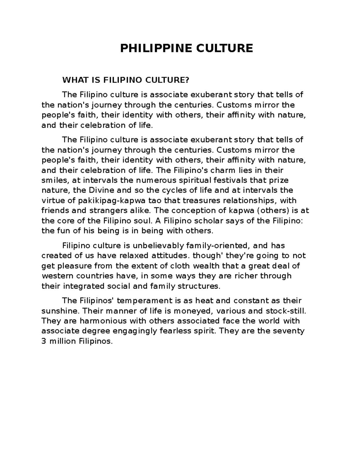Filipino Cultures - Customs mirror the people's faith, their identity ...