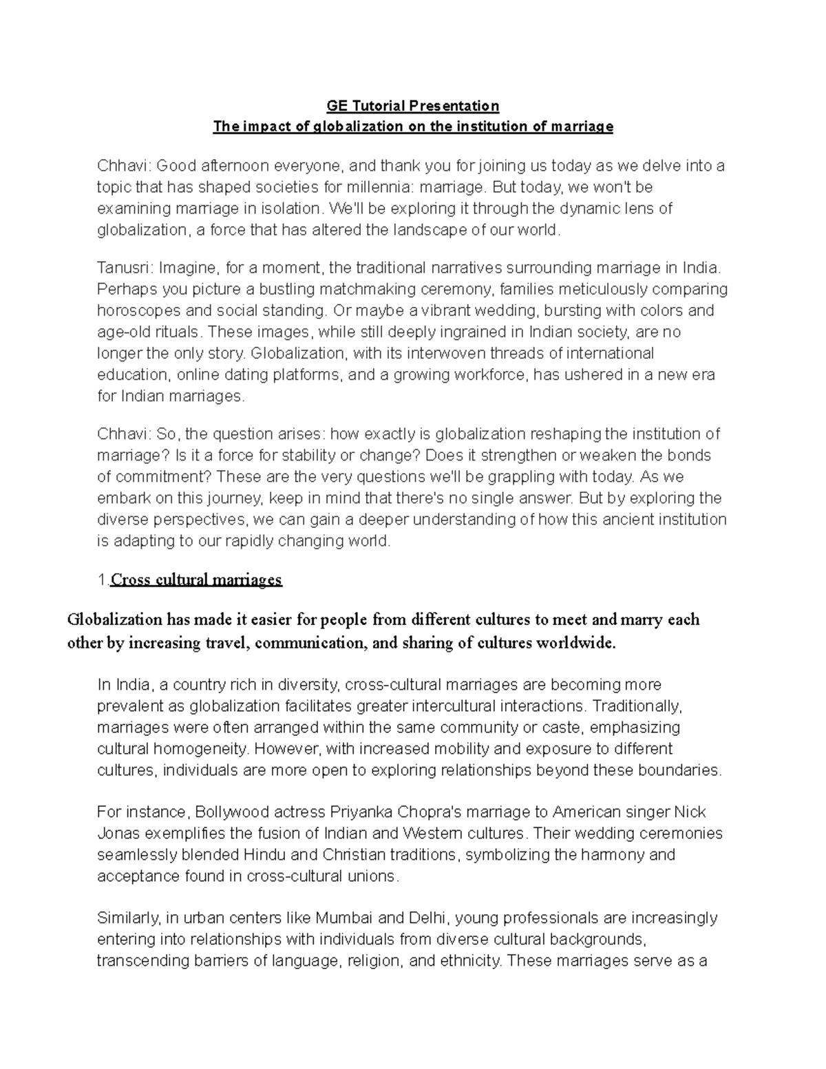 Ge presentation - GE Tutorial Presentation The impact of globalization ...