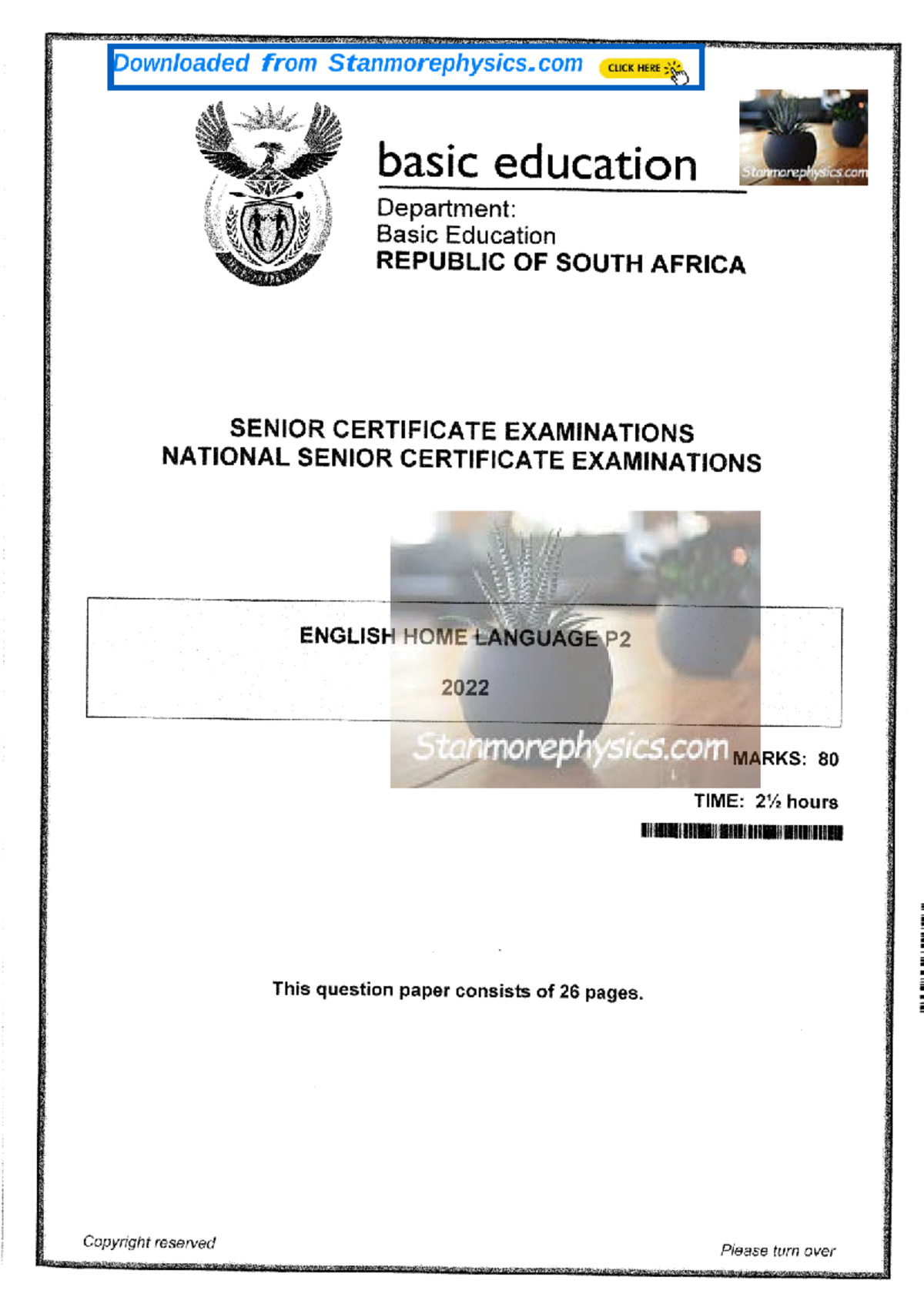 English HL NSC Grade 12 June 2022 P2 only 1 - Eng 1503 - Studocu