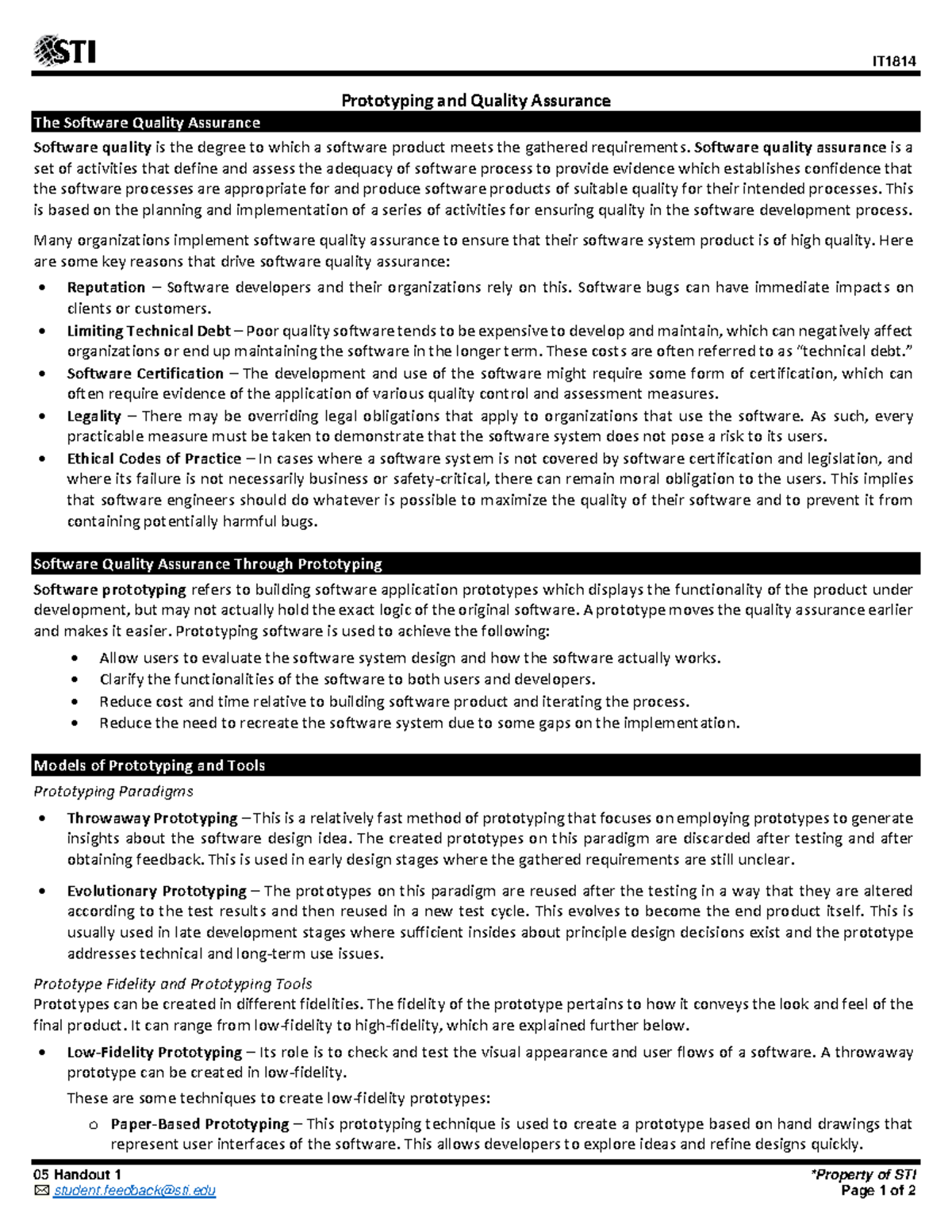 05 Handout 1(10) - qwerwer - IT 05 Handout 1 *Property of STI student ...