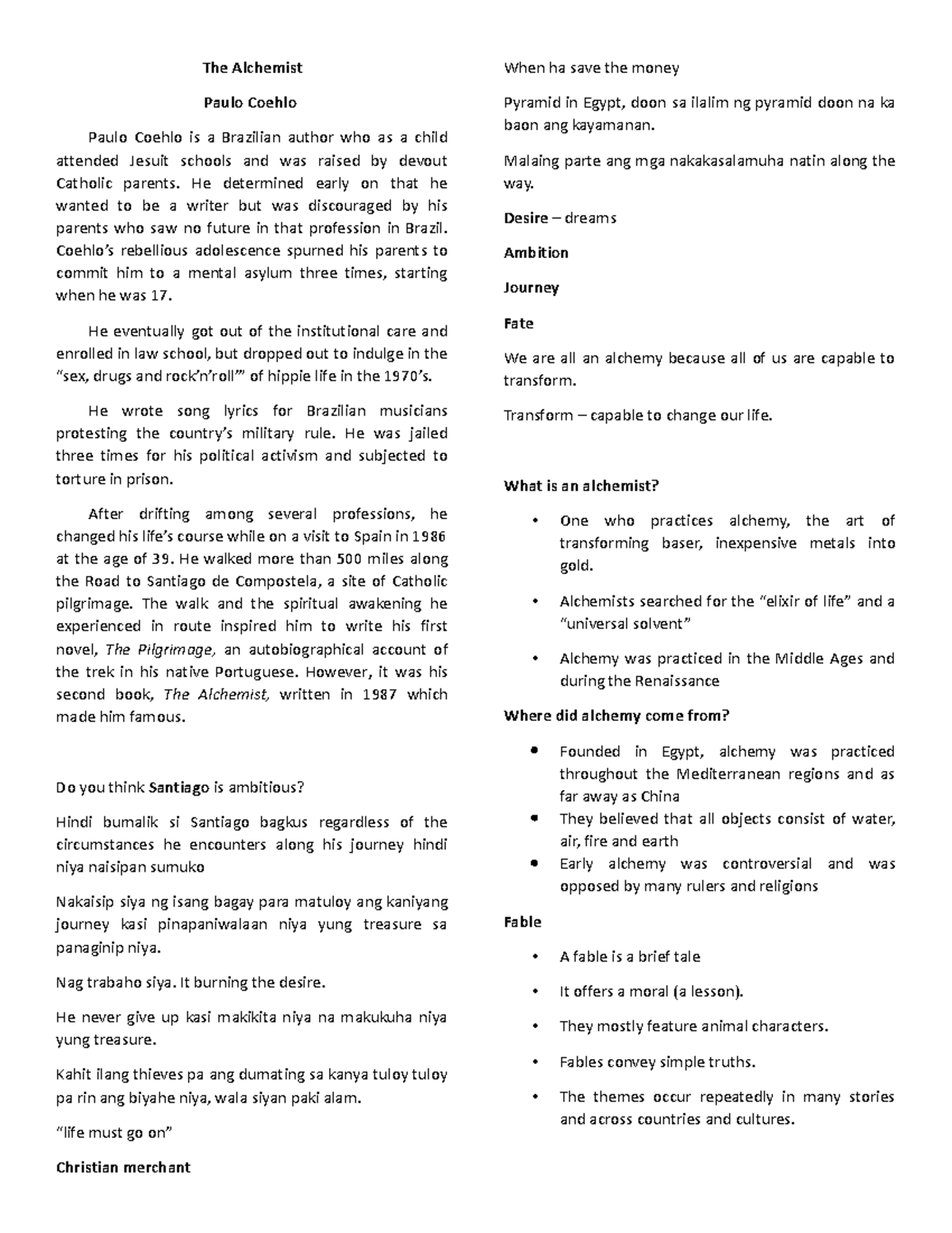 Midterm- Great- Books - essaypaper - The Alchemist Paulo Coehlo Paulo ...