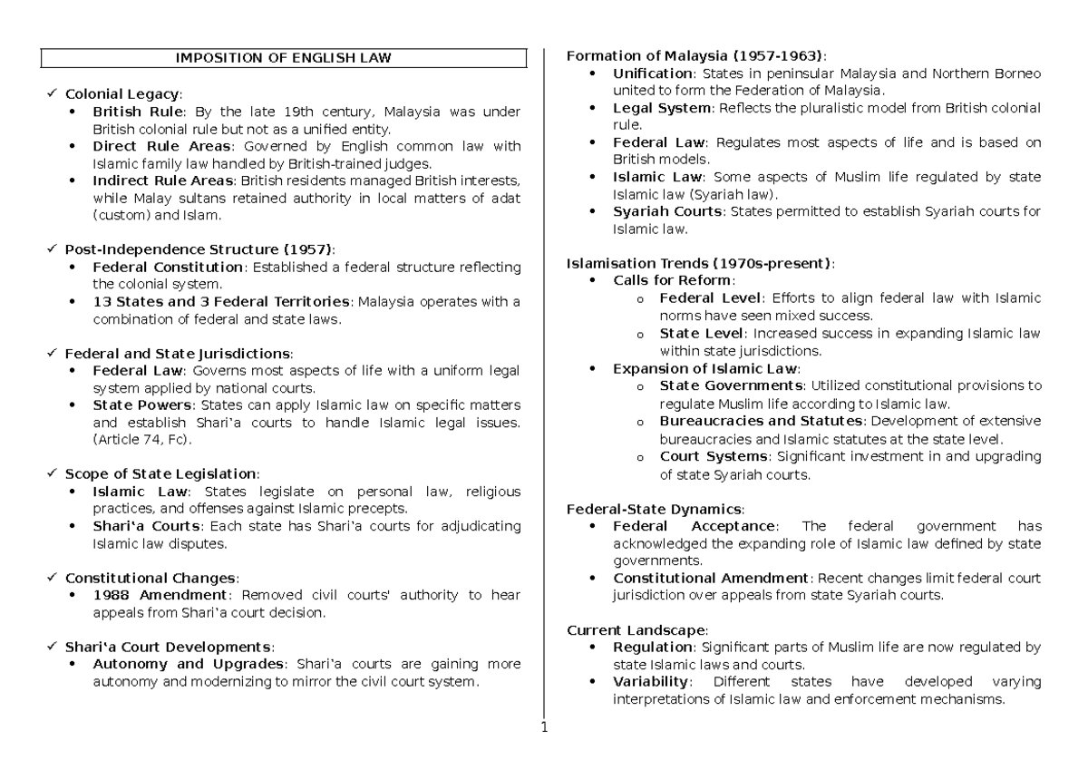 Imposition OF English LAW - IMPOSITION OF ENGLISH LAW Colonial Legacy ...