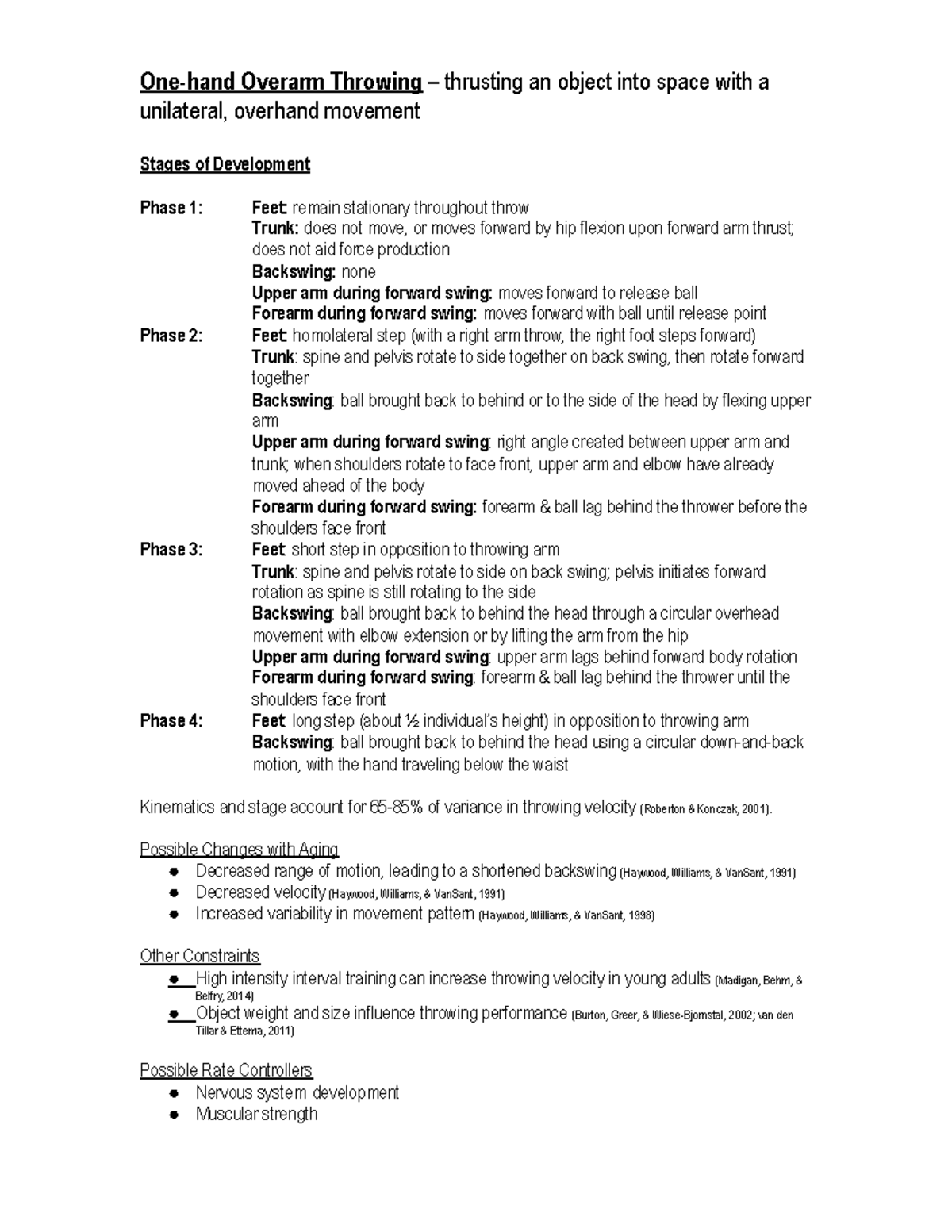 CH 6 - Ballistic Skills Observations - LAB - One-hand Overarm Throwing ...