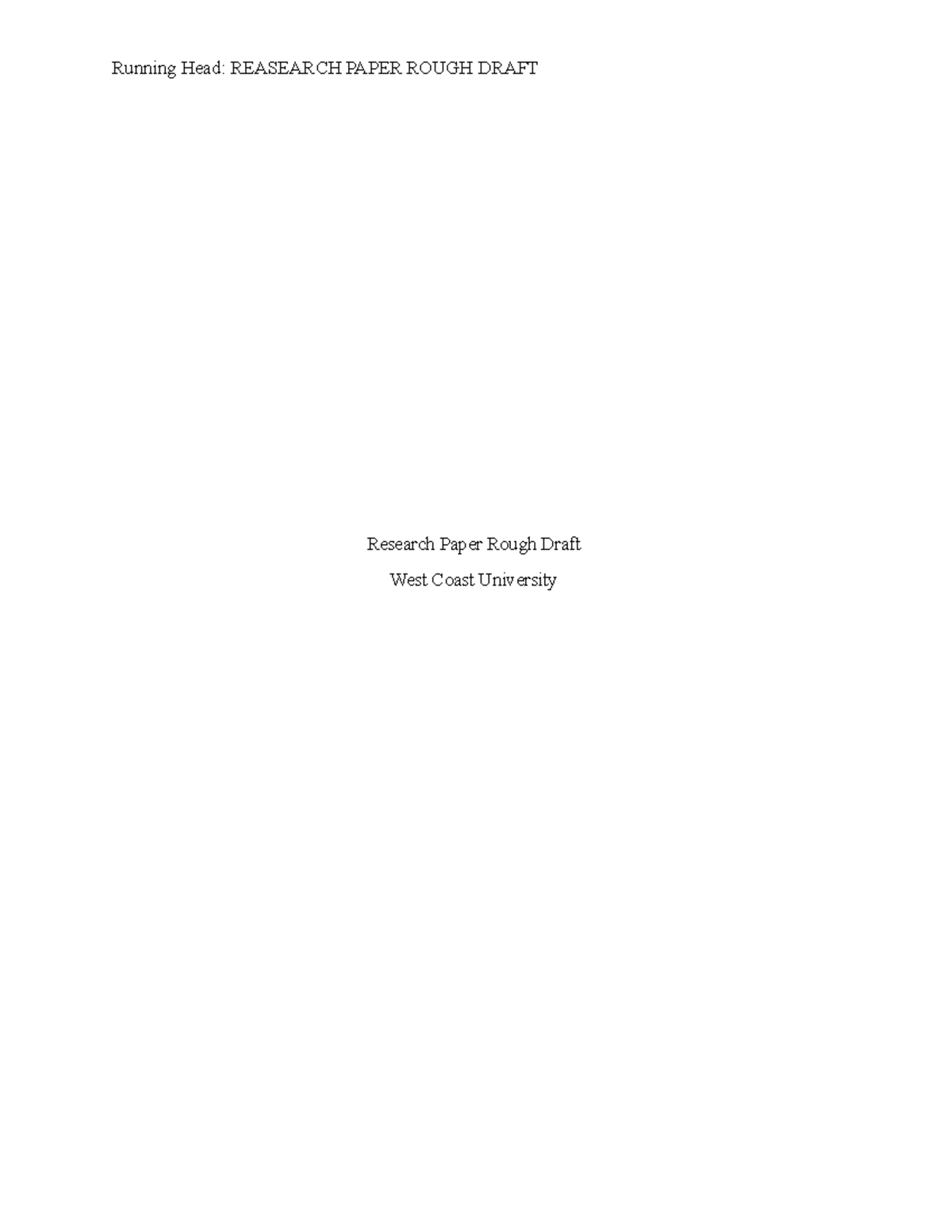 Research Paper - Rough Draft - PSYC 290 - WCU - Studocu