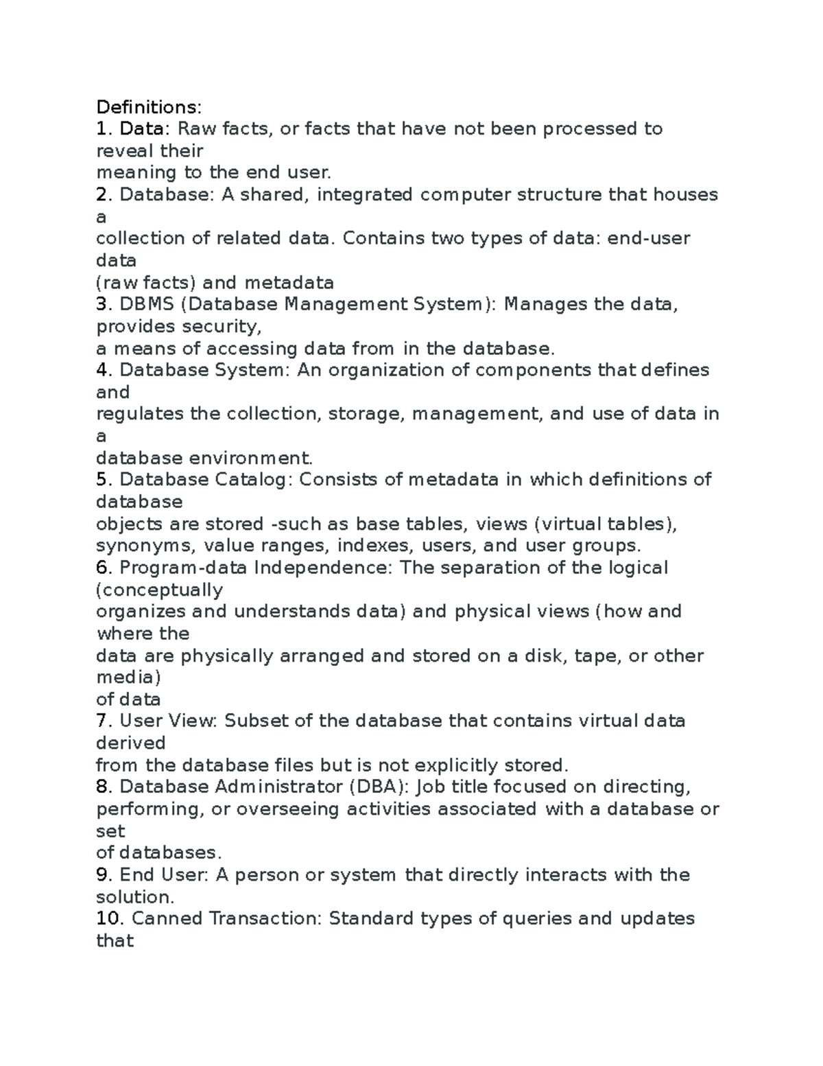 Chapter 1 - note for lecture - Definitions: Data: Raw facts, or facts ...