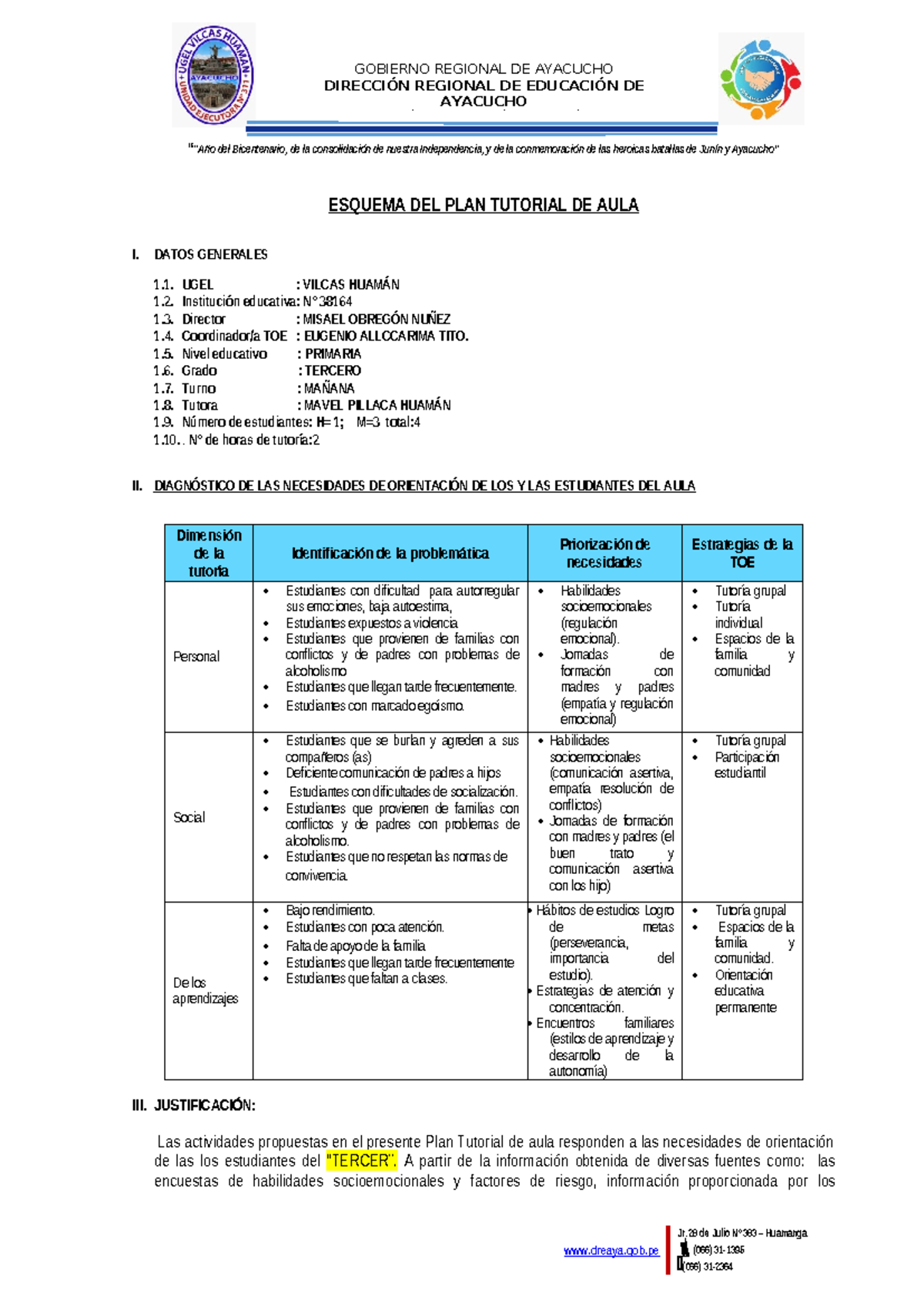 Estructura DEL PLAN Tutorial DE AULA 2024 24032024 - EJP - DIRECCIÓN ...