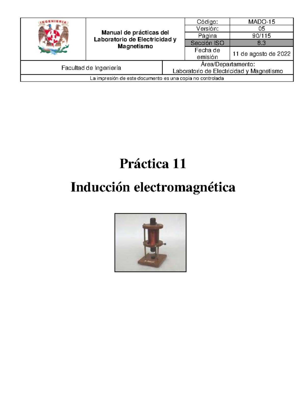 MADO15MP 11 - Practica - Manual de prácticas del Laboratorio de Electricidad y Magnetismo ...