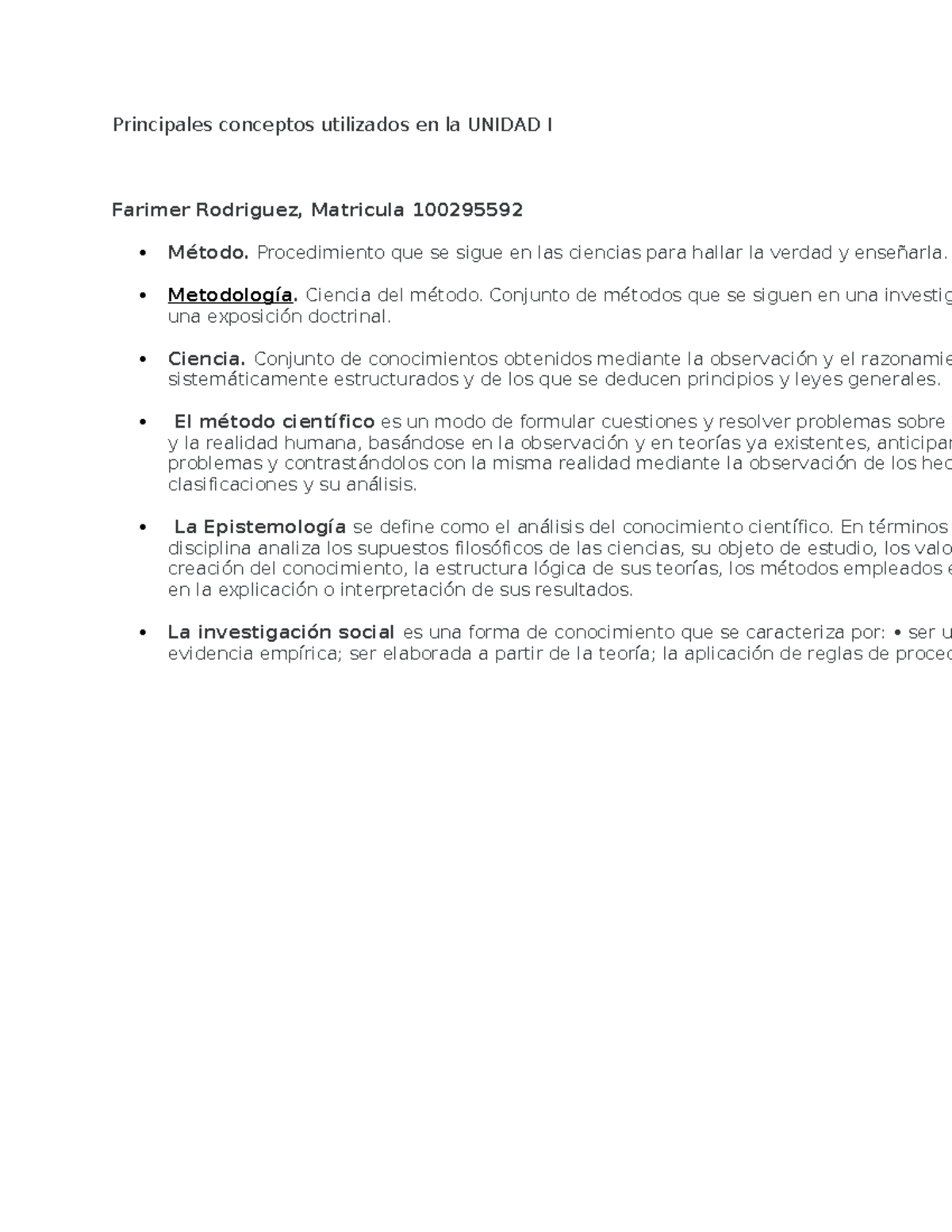 Actividad 1 - unidad 1 - Principales conceptos utilizados en la UNIDAD ...