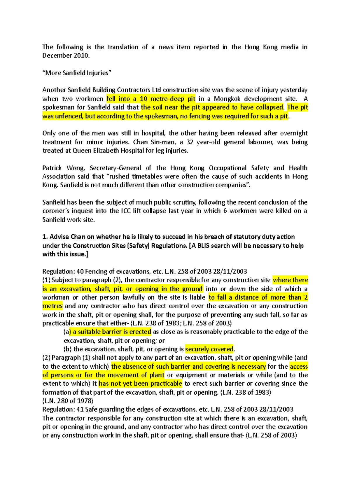 Tutorial 6 - The following is the translation of a news item reported ...