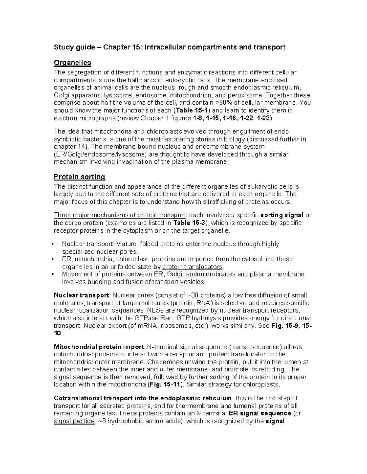 Study guide – Chapter 15 - Study guide – Chapter 15: Intracellular ...