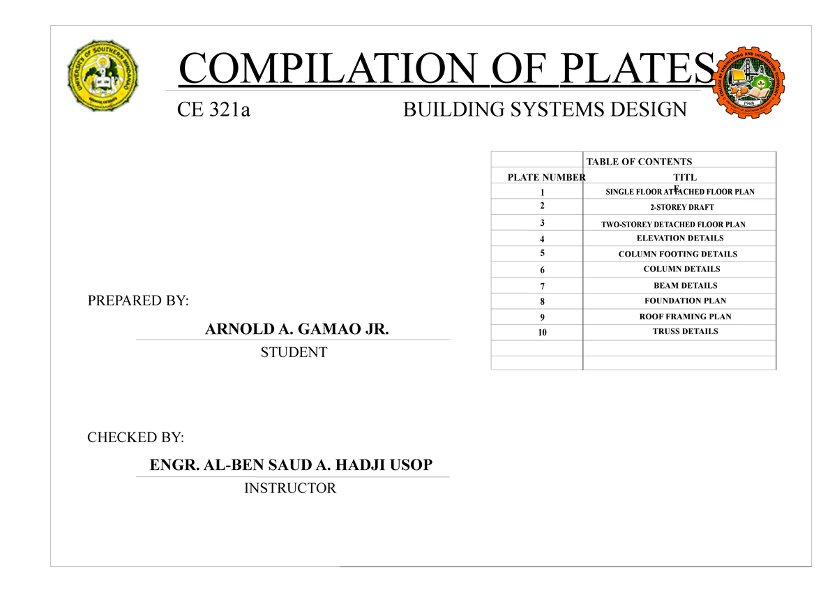 Cover-PAGE-BSD - COMPILATION OF PLATES CE 321a BUILDING SYSTEMS DESIGN ...