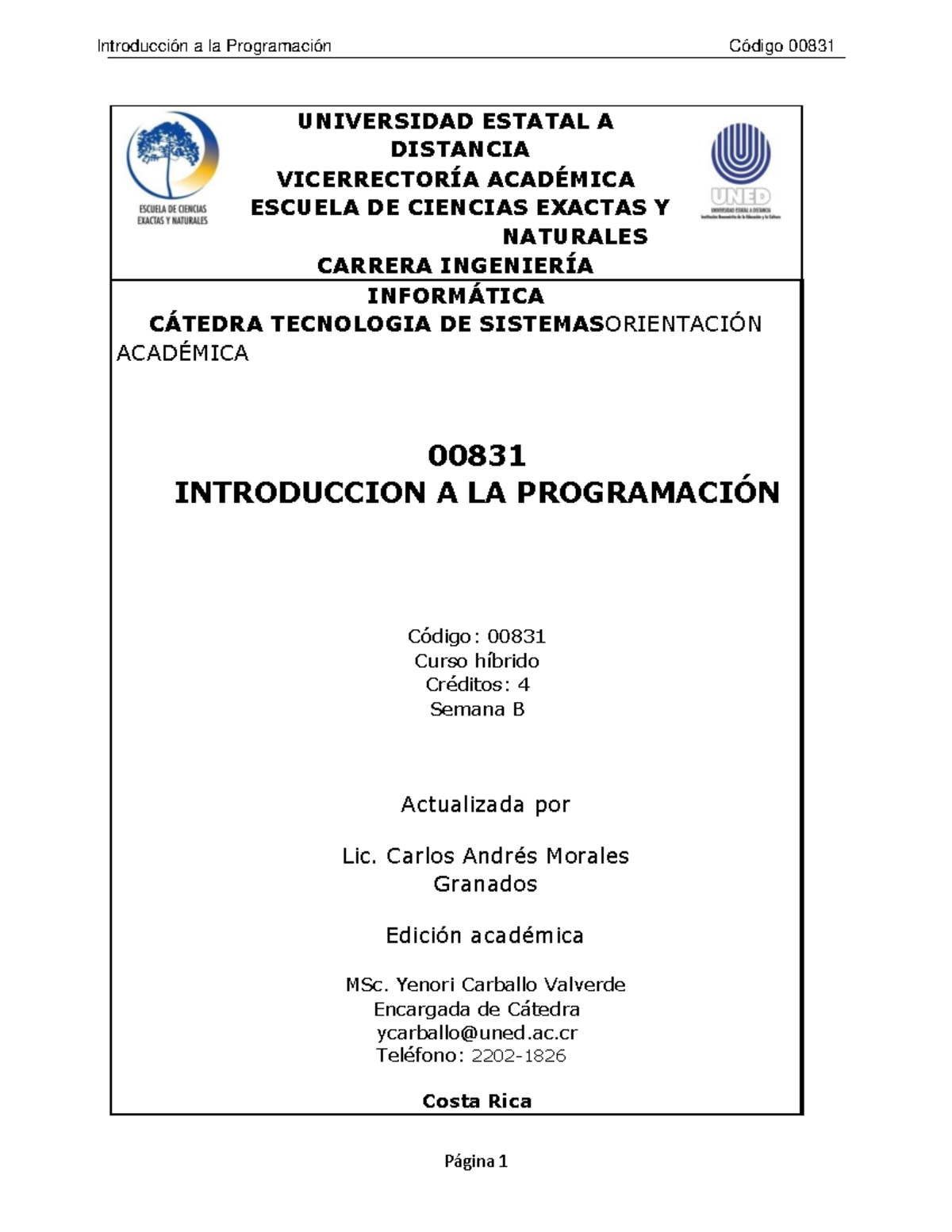 2018 400 831 - Orientación academica guía de estudio - Warning: TT: undefined function: 32 - Studocu