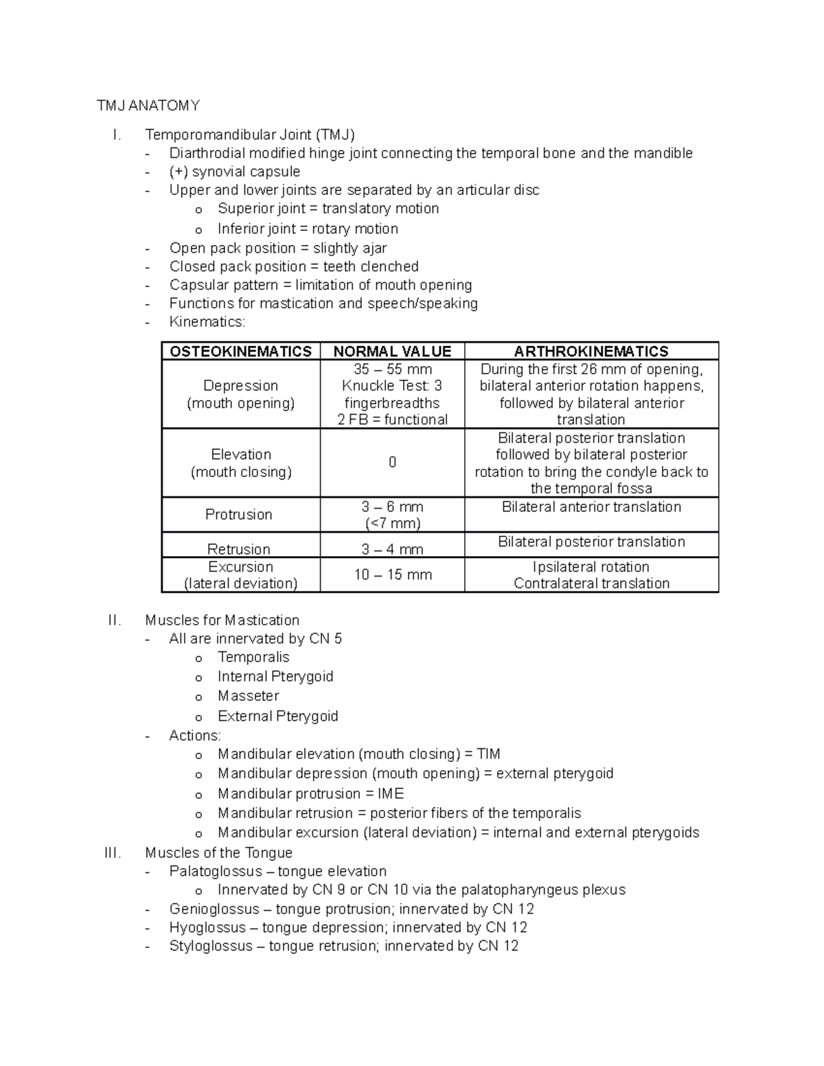 TMJ Anatomy - TMJ ANATOMY I. Temporomandibular Joint (TMJ ...