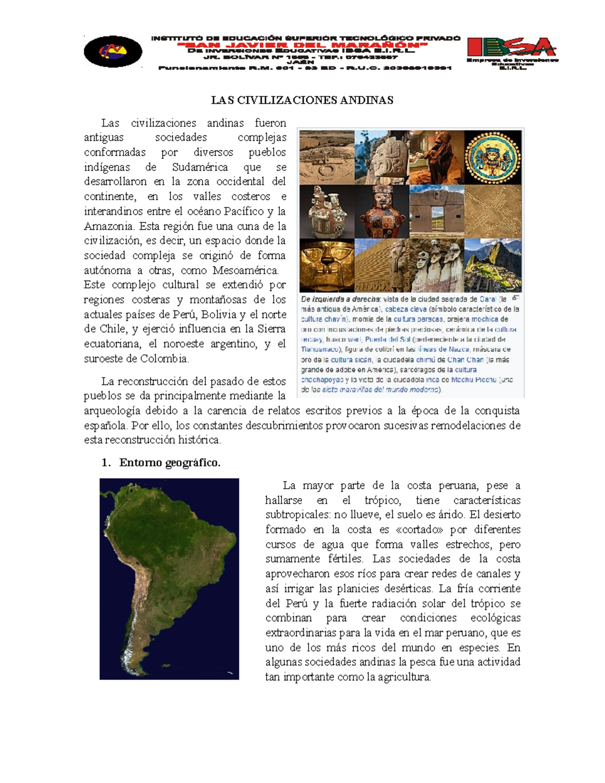 02. LAS Civilizaciones Andinas - LAS CIVILIZACIONES ANDINAS Las ...