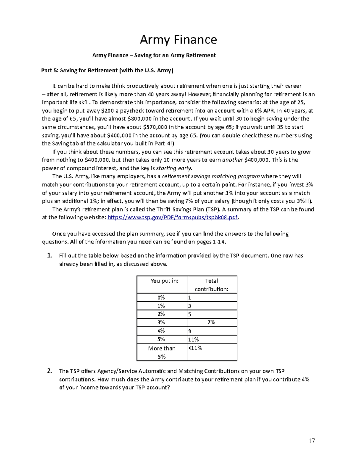 Army Finance Retirement-1 - Army Finance Army Finance – Saving for an ...