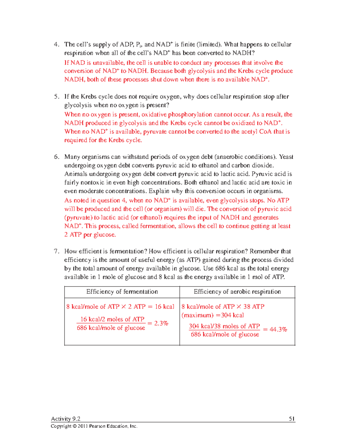 Chapter 9 book answers - The cell’s supply of ADP, Pi, and NAD+ is ...