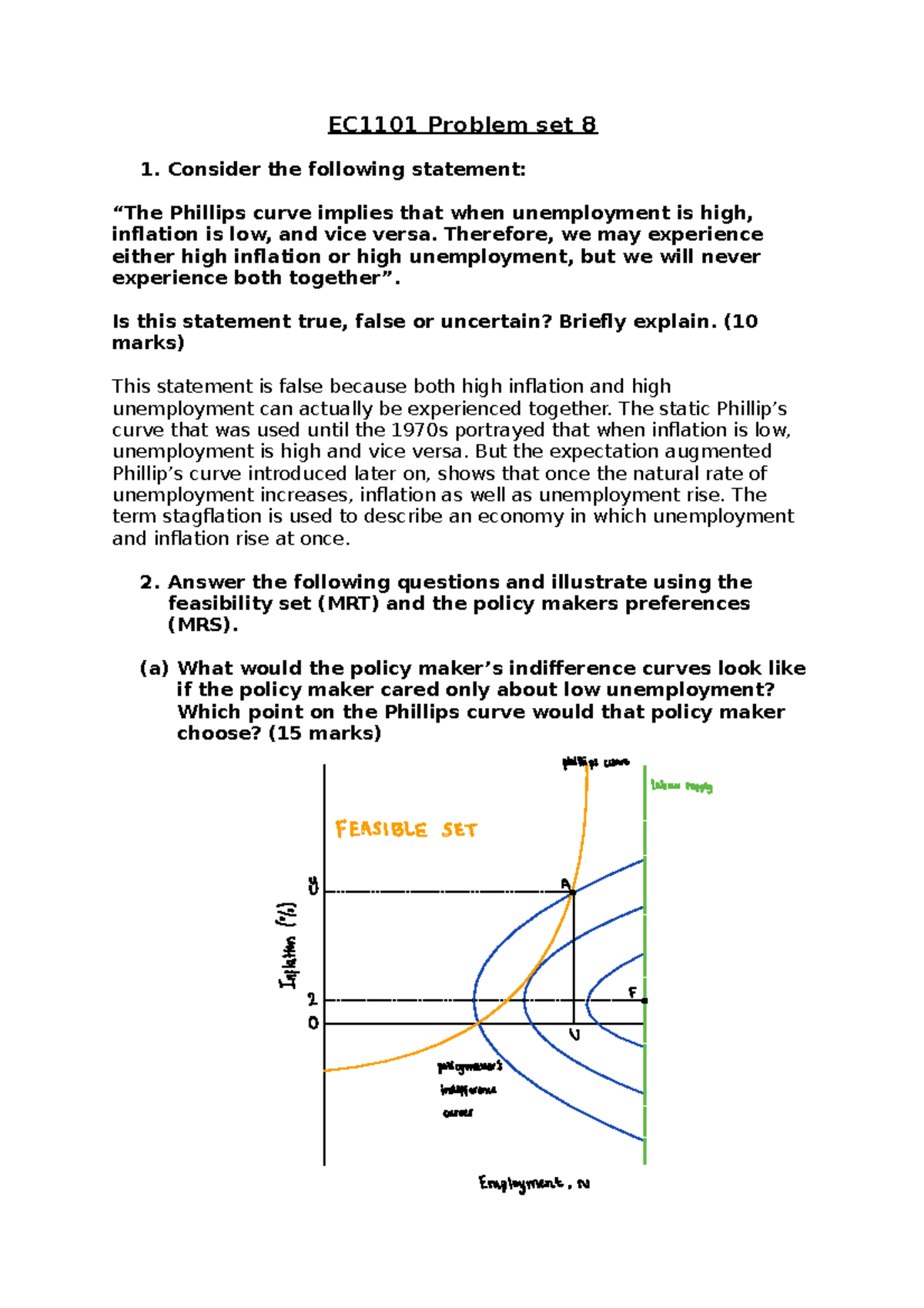 Spring task 8- part 1 - task 8 part 1 - EC1101 Problem set 8 Consider ...