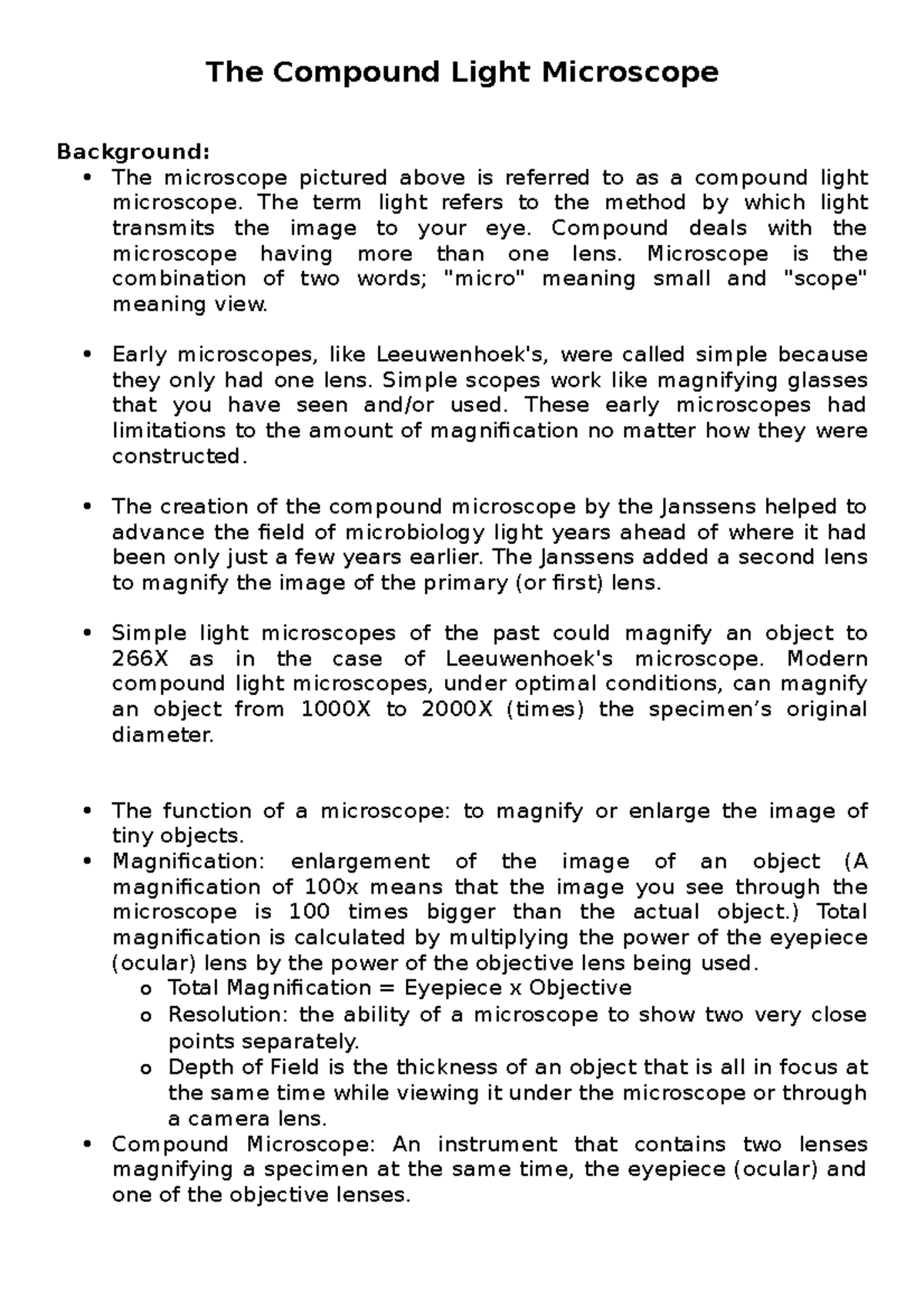 Compound-Light-Microscope - The Compound Light Microscope Background ...