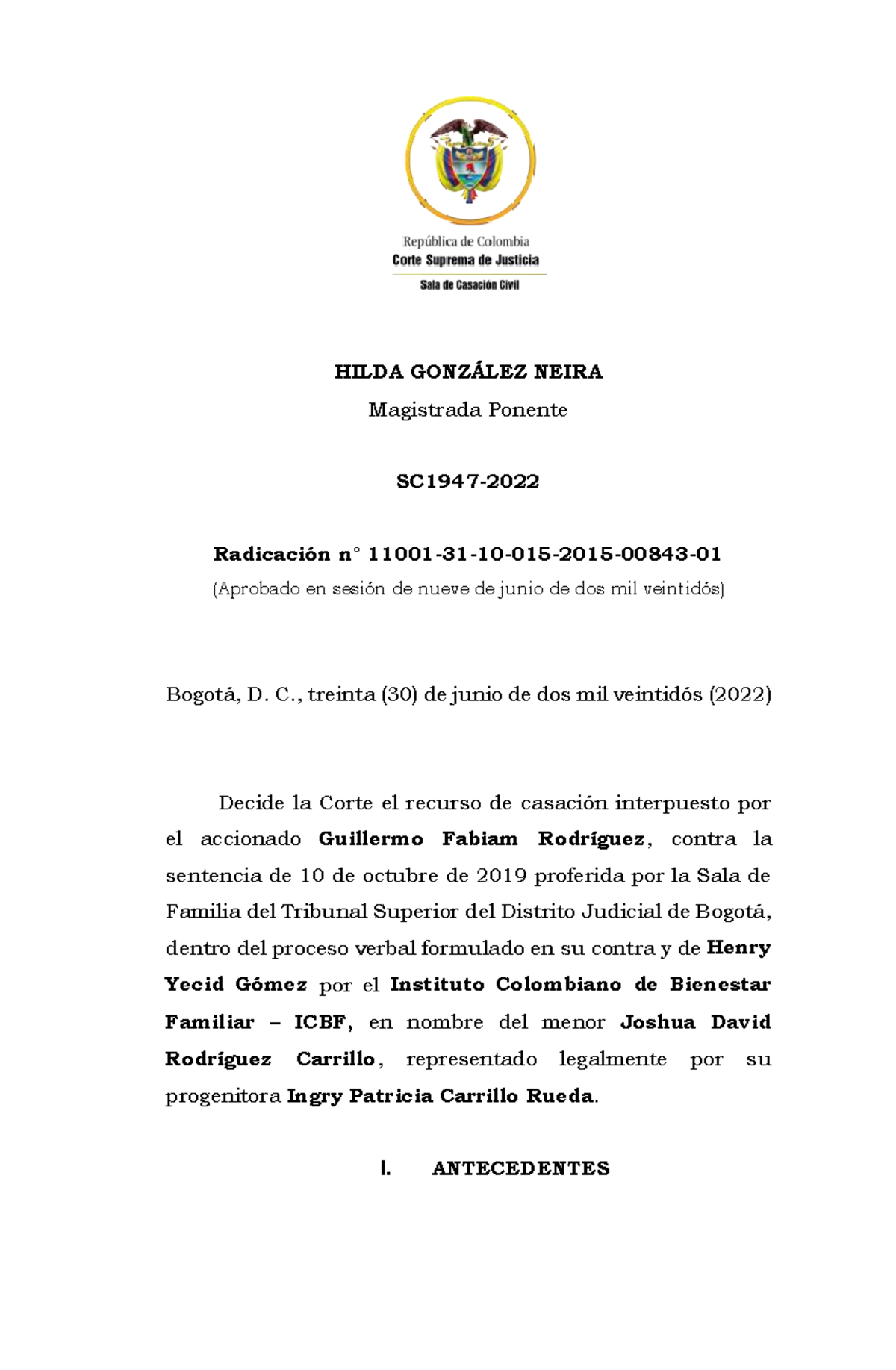 Conversatorio,18 Marzo 1 - HILDA GONZÁLEZ NEIRA Magistrada Ponente ...