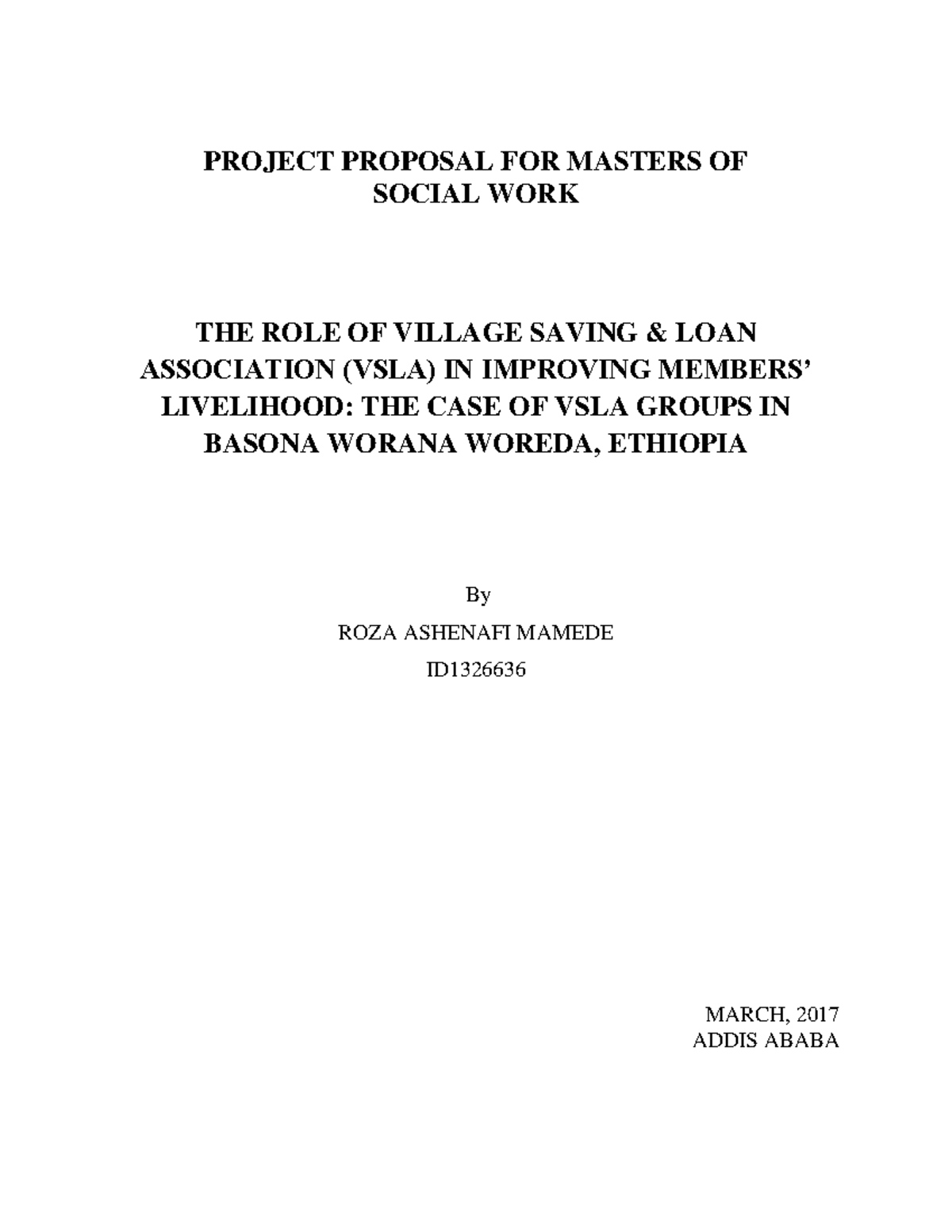 Research proposal for MSC - PROJECT PROPOSAL FOR MASTERS OF SOCIAL WORK ...