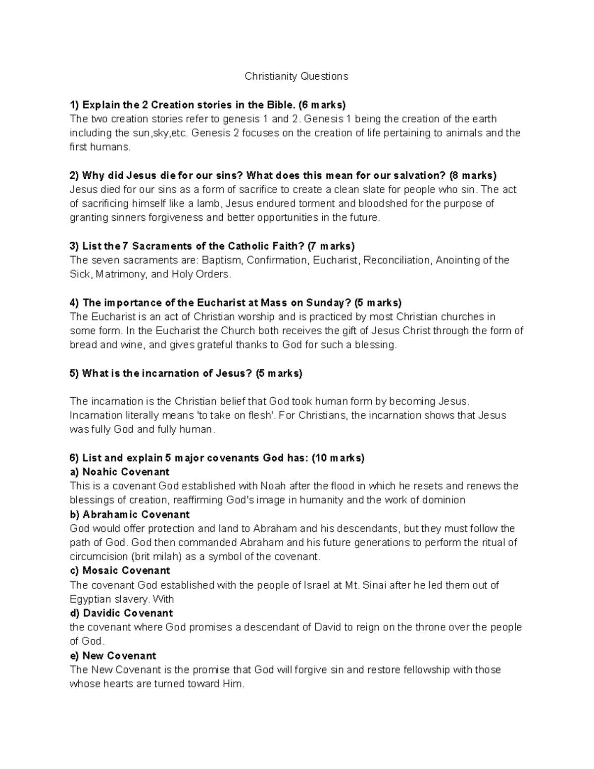 Christianity Questions - Christianity Questions Explain the 2 Creation ...