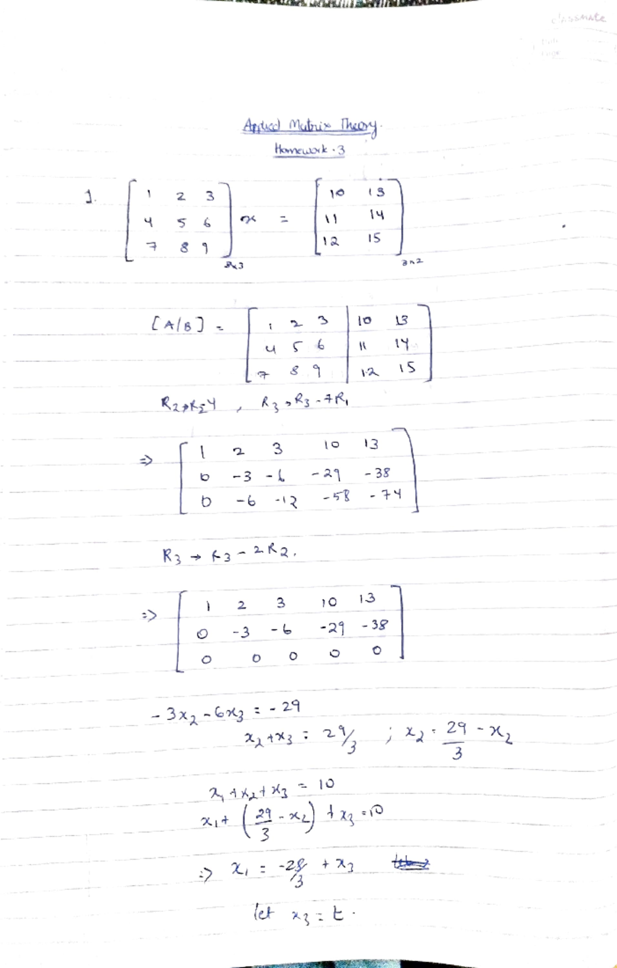 Matrix Theory HW 3 -b ####### ) -3 - Homeuk - i- 3x, -Gx - () - ) -21 - 29 - 3 Q4 BX, 3 2, 1 ...