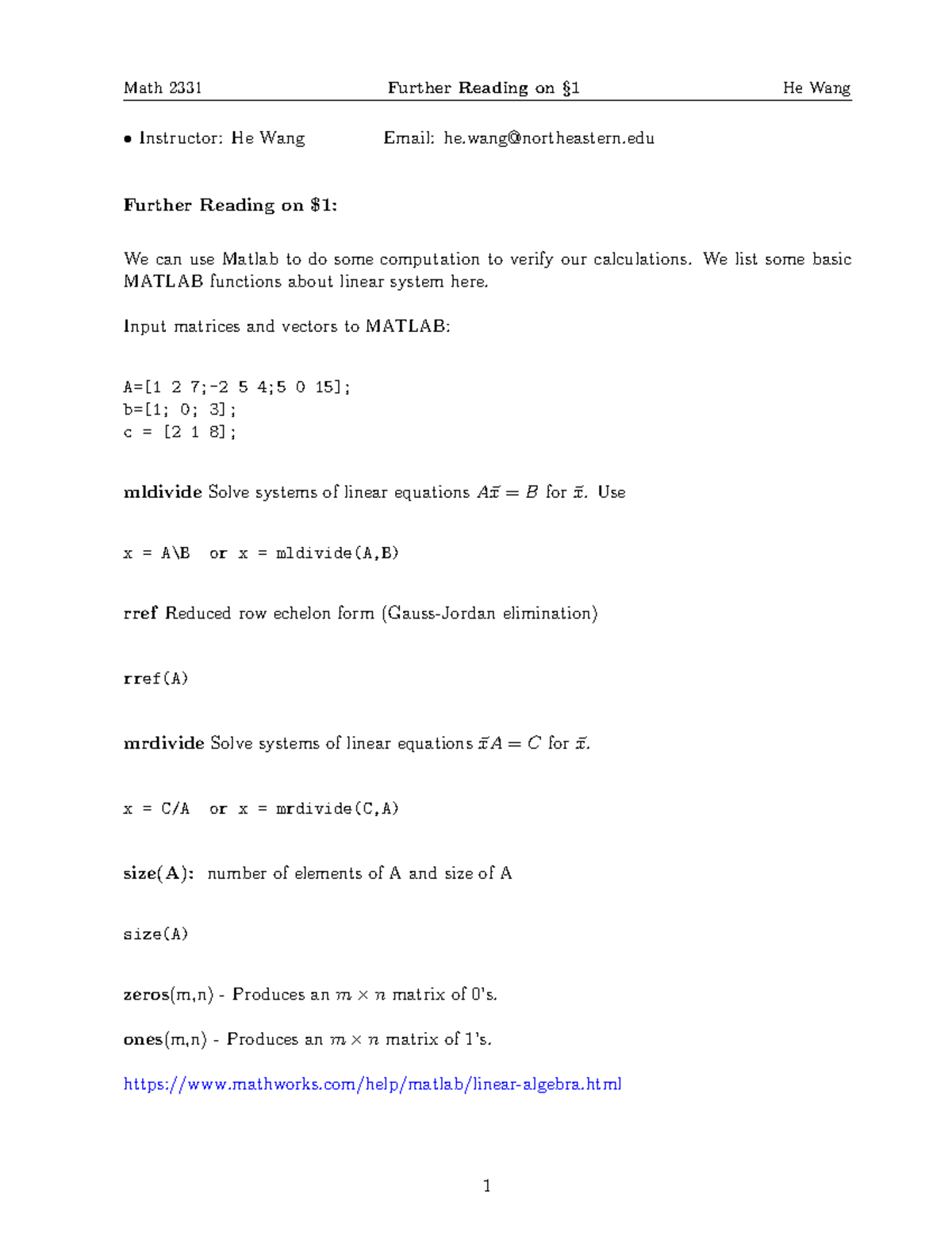 Sec1 - Lecture notes sec1 - Instructor: He Wang Email: he@northeastern ...