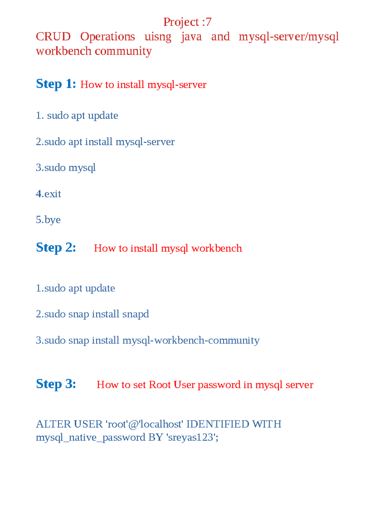 SDC LAB MANUAL NOTES - Project : CRUD Operations uisng java and mysql ...