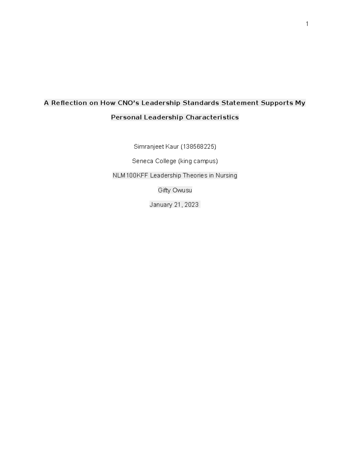 APA 7 sample paper updated Oct 29 2021 - NLM200 - Seneca College - Studocu