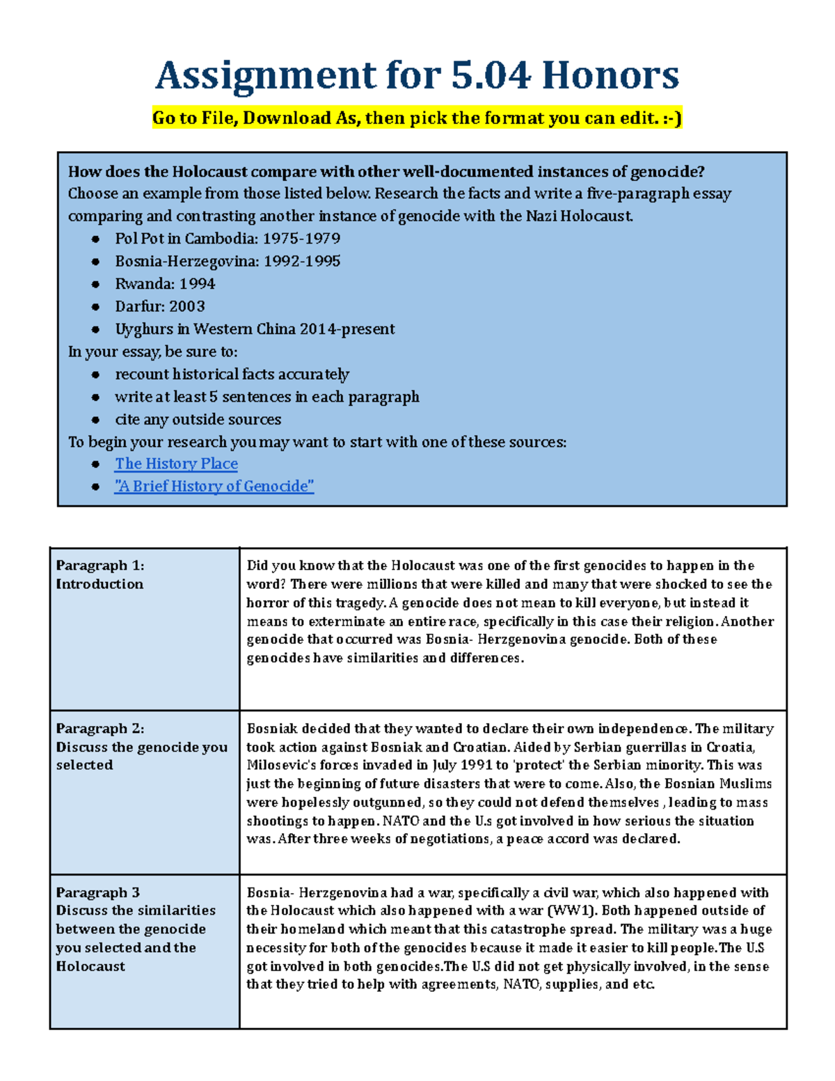Copy of USH 5 - Hehehfdhs - Assignment for 5 Honors Go to File ...
