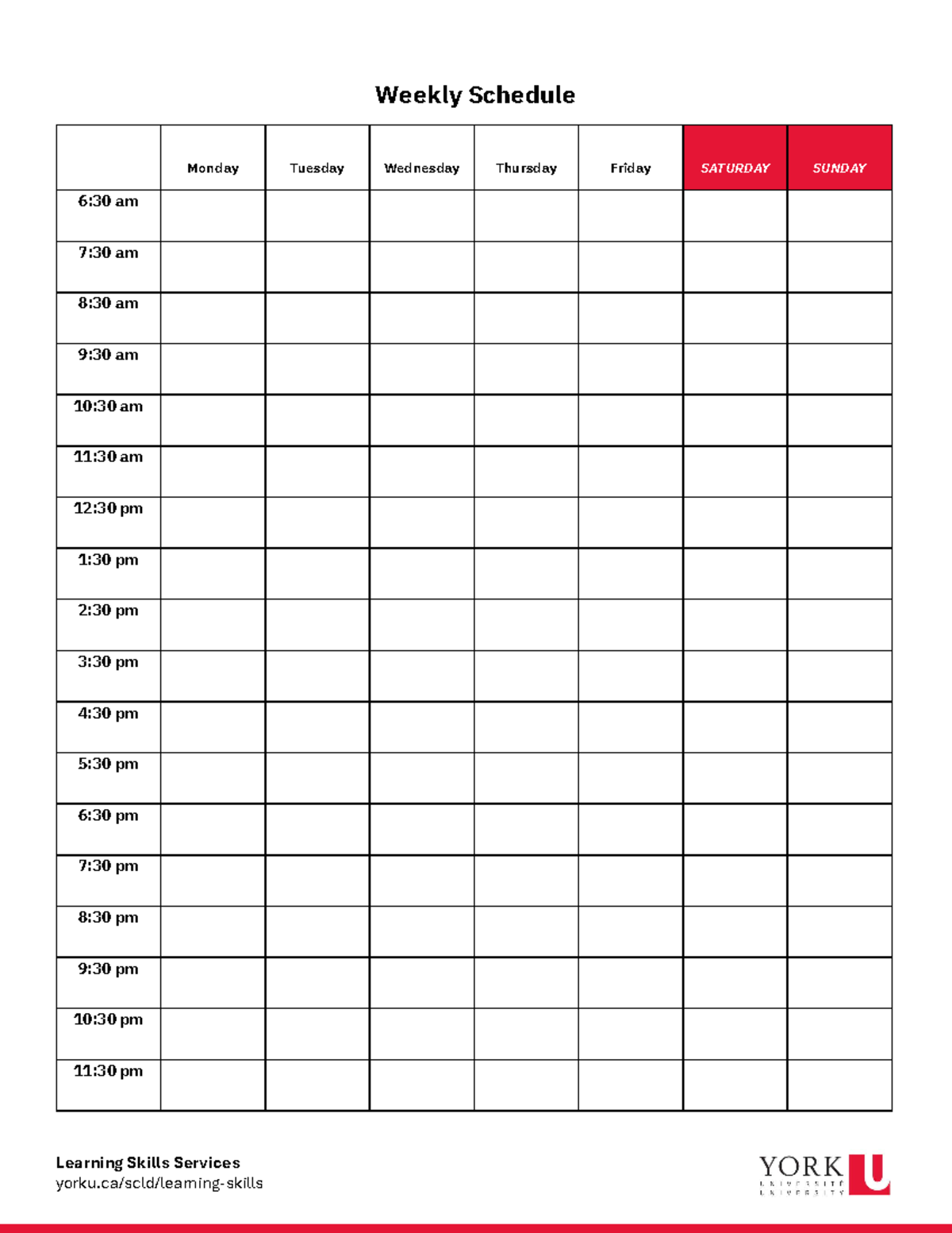 Weekly-Schedule - Schedule - BIOL1000 - Learning Skills Services yorku ...