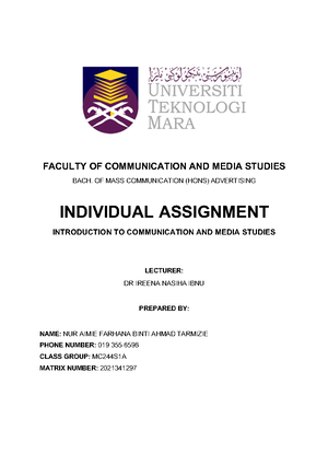 Article Analysis Pairing - Broadcasting - UiTM - Studocu