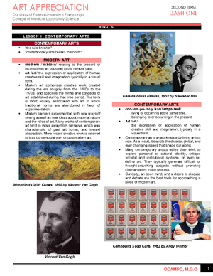 ARTA-Midterm-Summary - ART APPRECIATION MIDTERM SUMMARY PRINCIPLES OF ...
