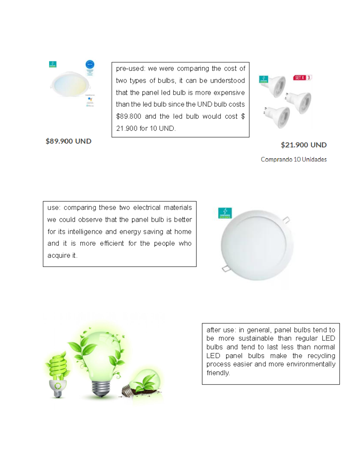 Materials ingles - rrrr - pre-used: we were comparing the cost of two types of bulbs, it can be ...