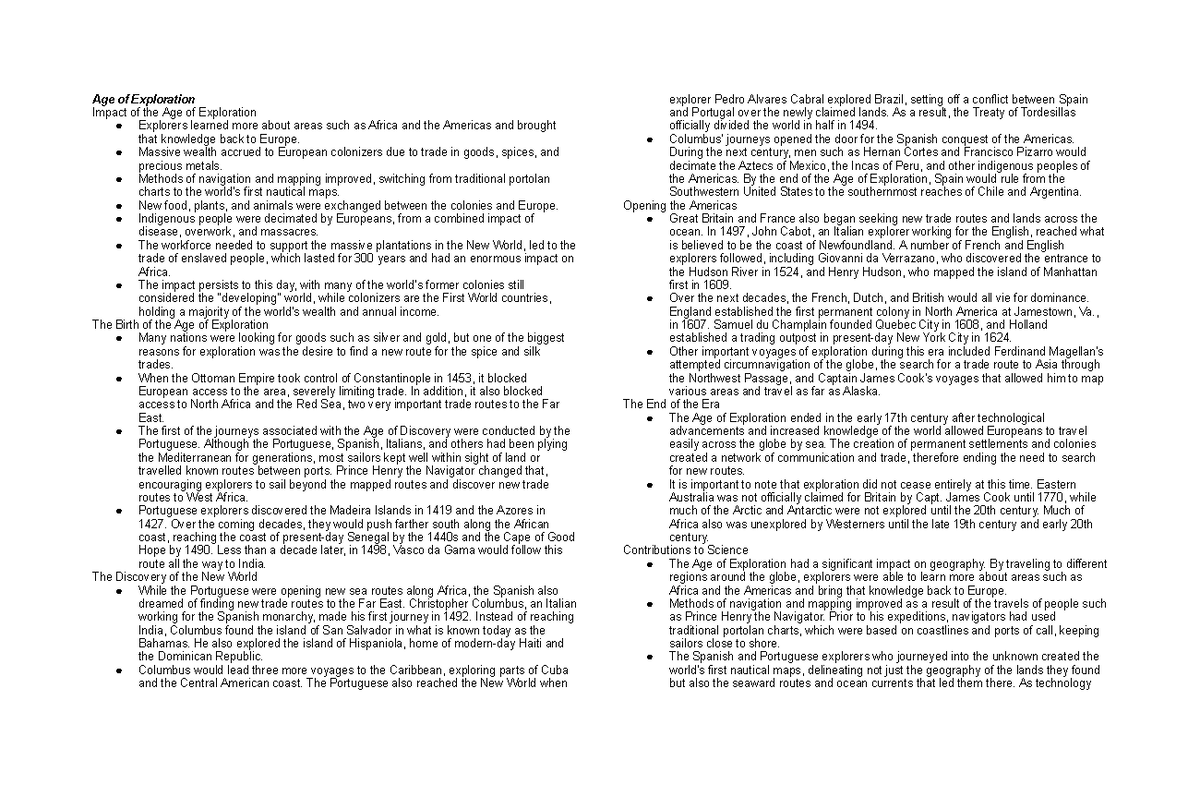 TCW - Age of Explo, Silk Road, WW1, WW2, Cold War - Age of Exploration ...