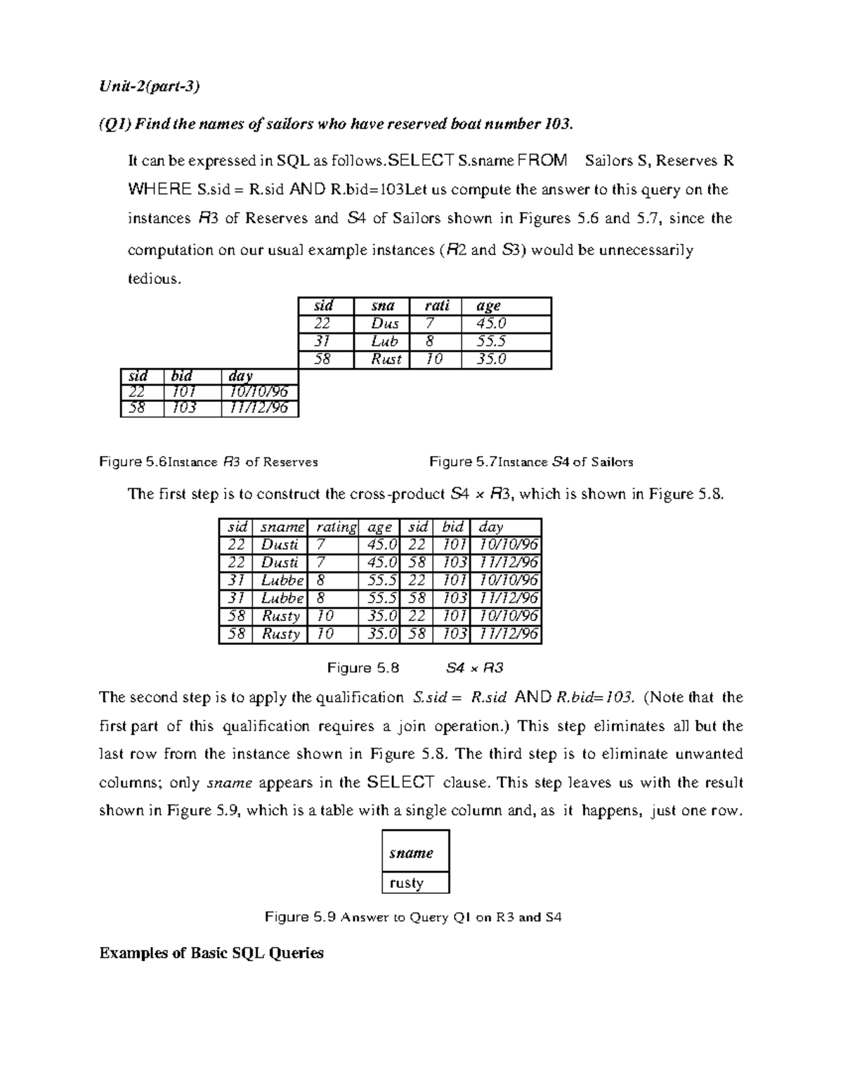 Database Management System Unit-2(Part-3) - Unit-2(part-3) (Q1) Find ...