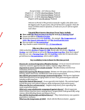Period 9 1980 – Present Review Sheet - Name: Period 9 (1980 – Present ...