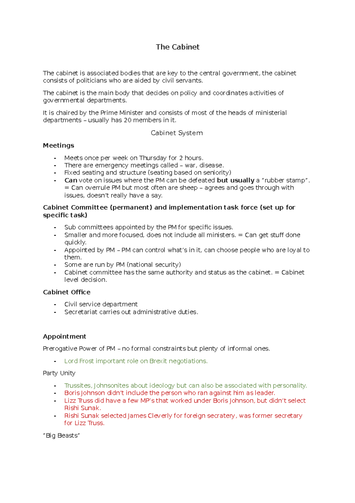 The Cabinet - The Cabinet The cabinet is associated bodies that are key ...