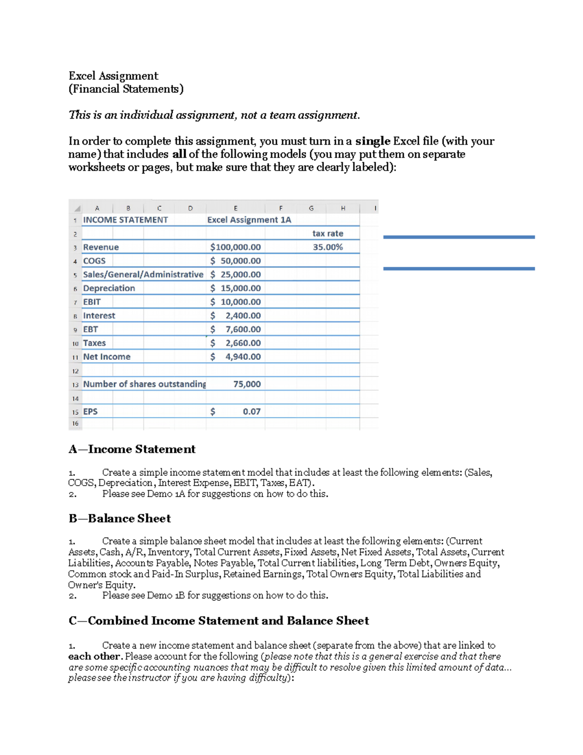 FIN 301 WK03 Excel Assignment - Financial Statements Fixed - Excel ...