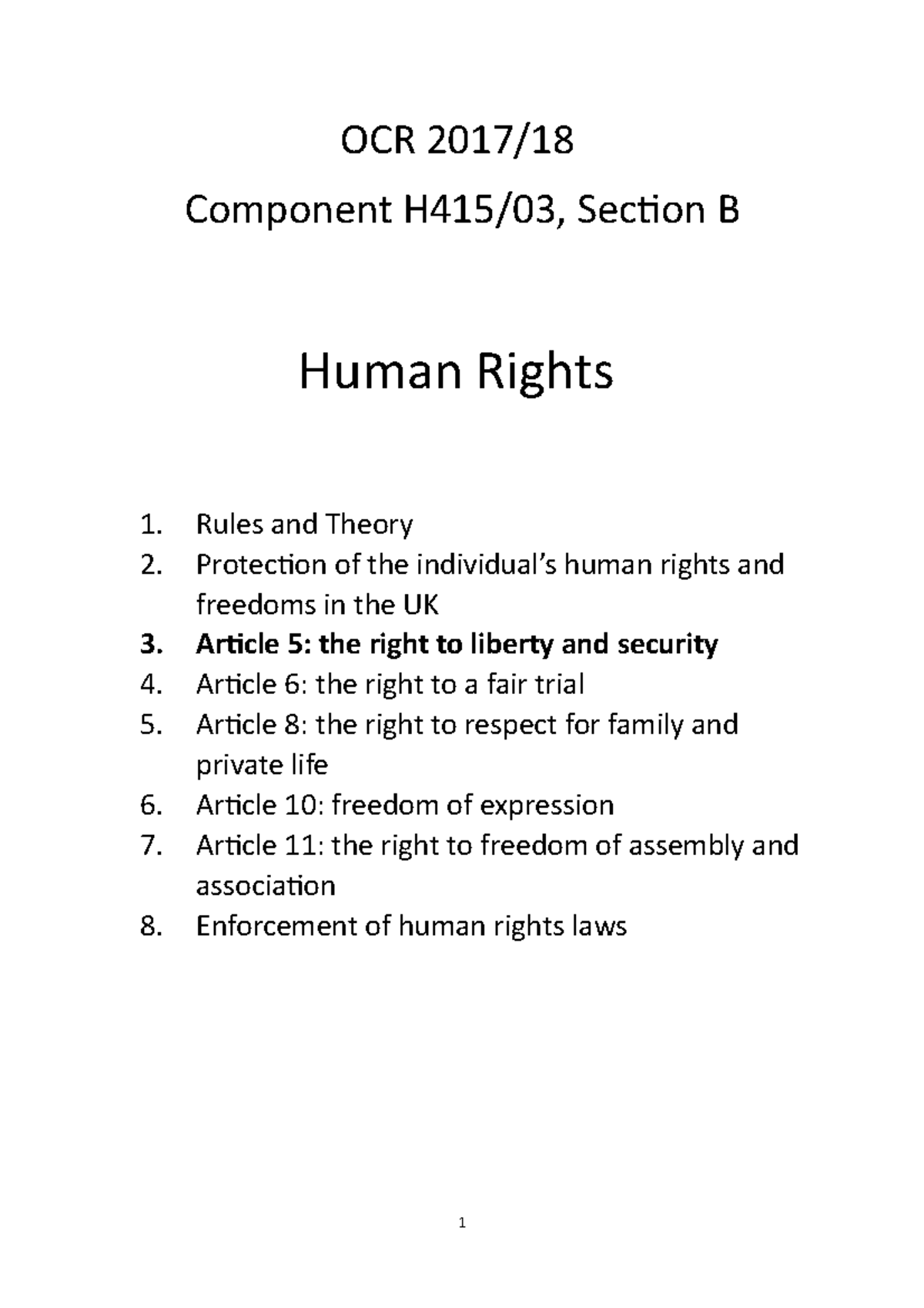 3. Article 5 the right to liberty and security WKBK - OCR 2017 ...